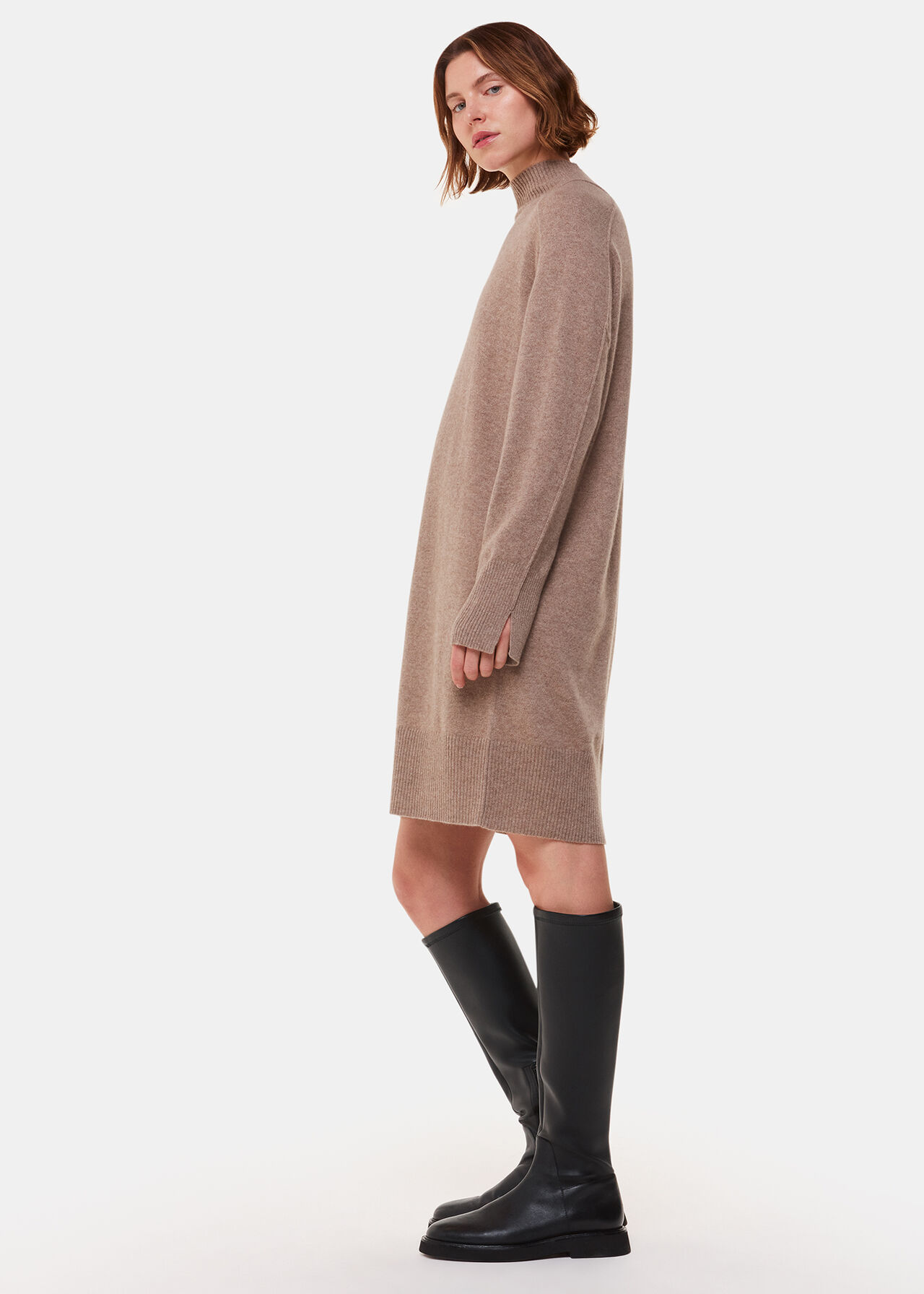 Black Quin Stretch Knee High Boot | WHISTLES | Whistles UK