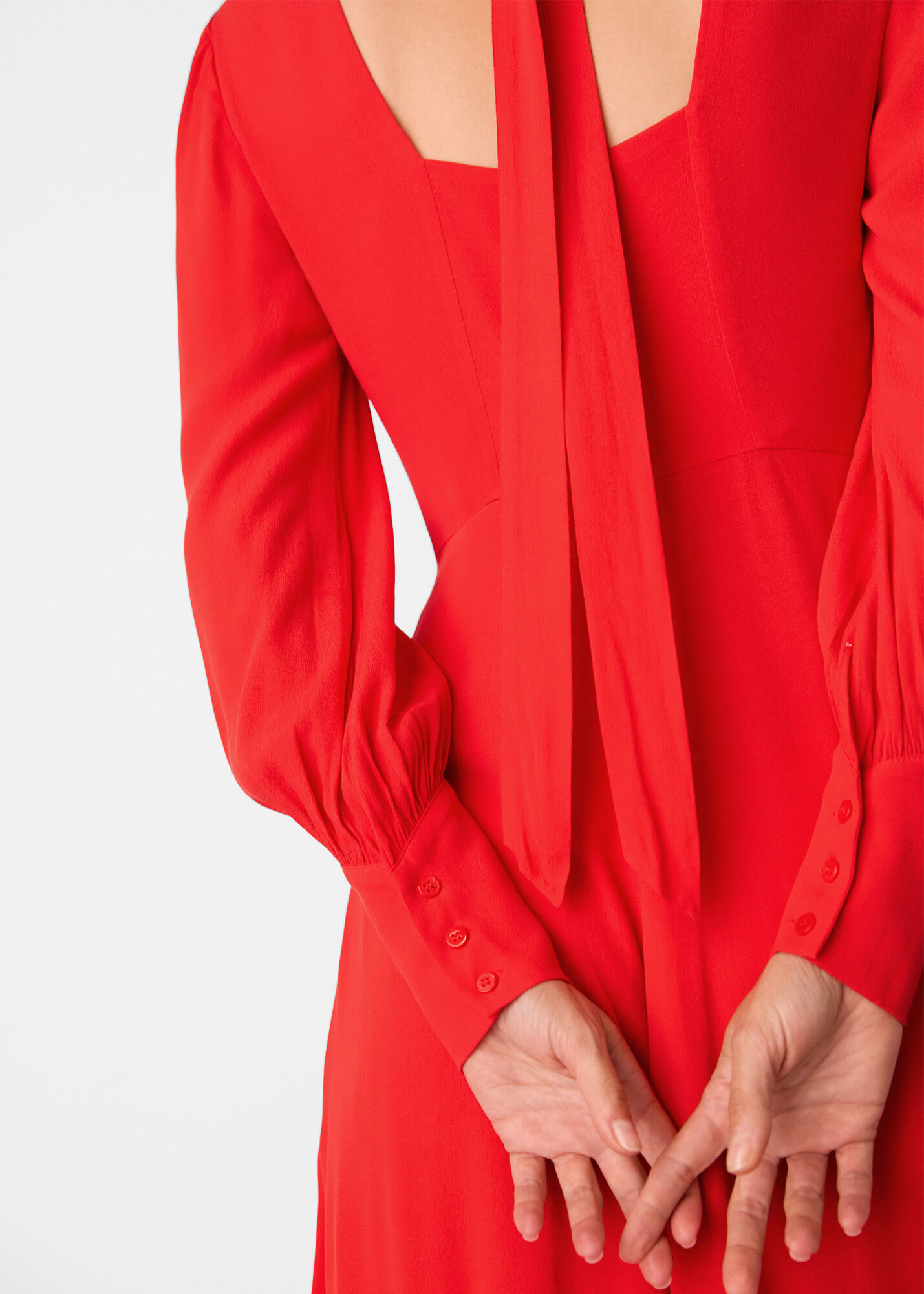 Red Amira Tie Detail Dress | WHISTLES