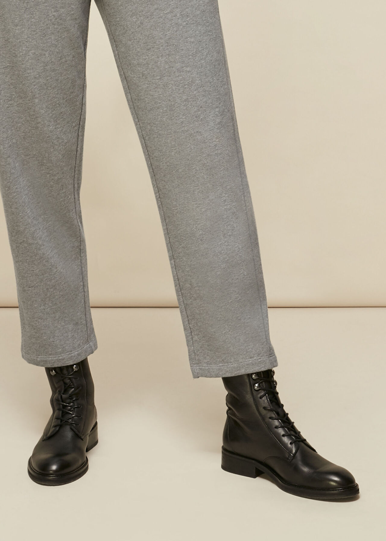 Black Asha Lace Up Boot | WHISTLES | Whistles