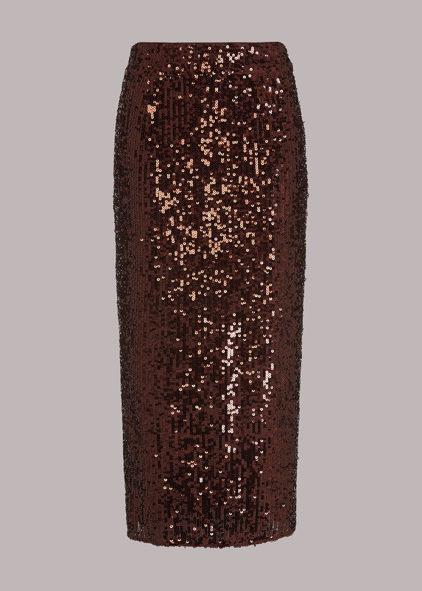 Chocolate Sequin Column Skirt | WHISTLES