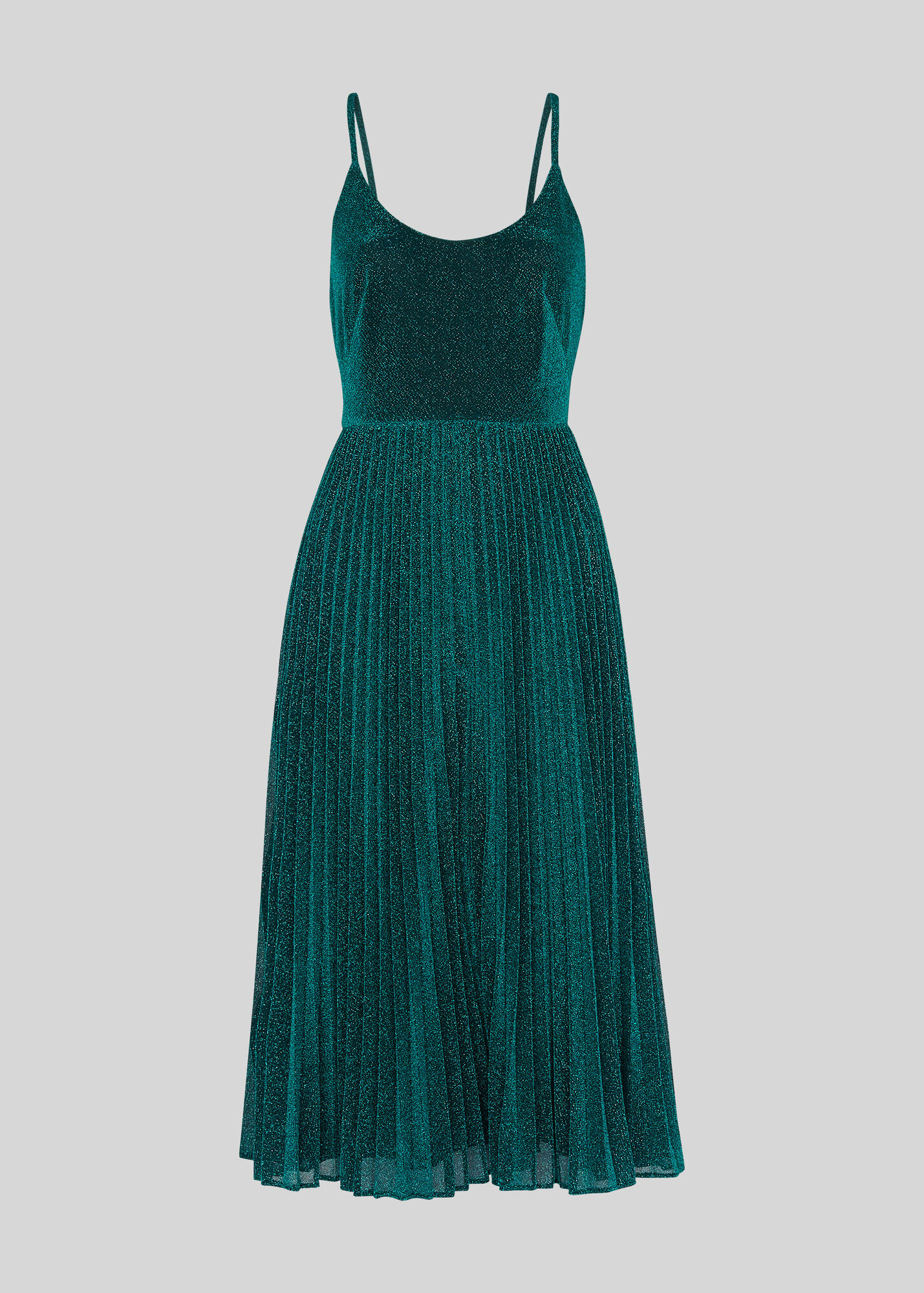 Green Regina Sparkle Pleated Dress | WHISTLES