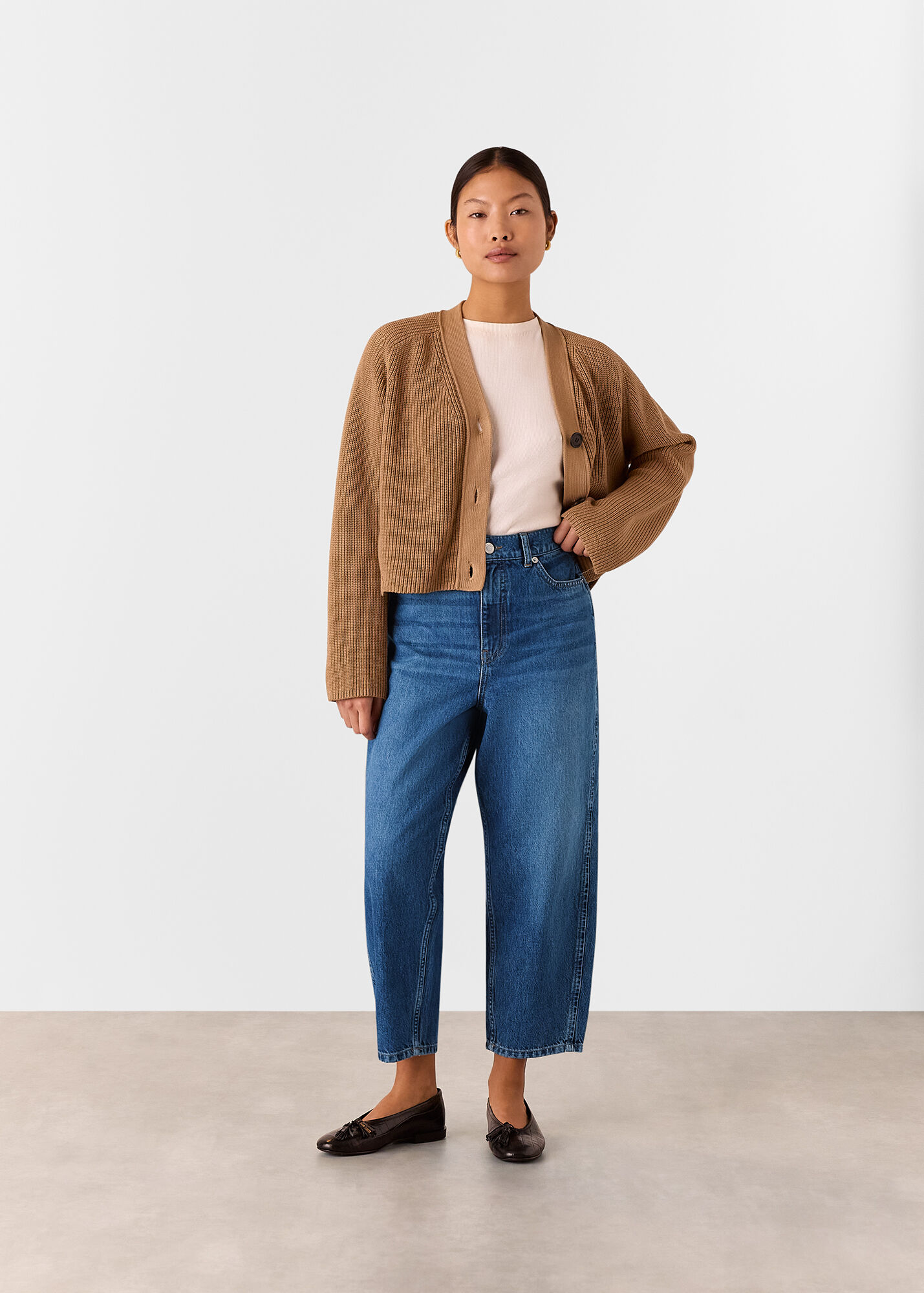 Denim Authentic Barrel Leg Jean | WHISTLES | Whistles ROW