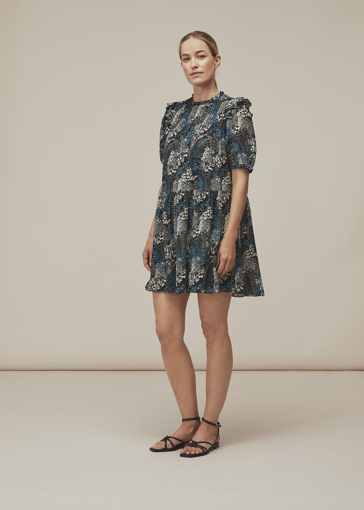 Multicolour Marble Animal Print Silk Dress | WHISTLES