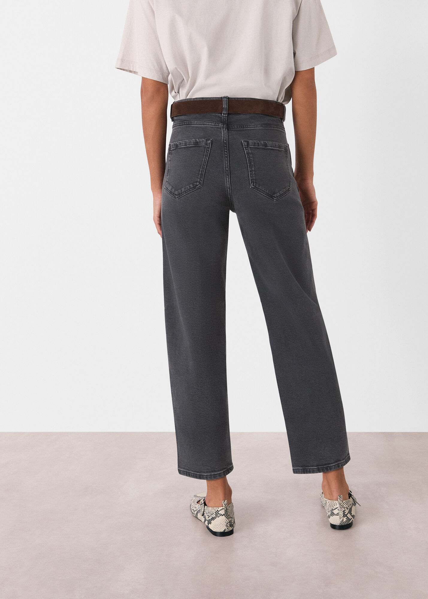 Grey Stretch Barrel Leg Jean | WHISTLES | Whistles UK