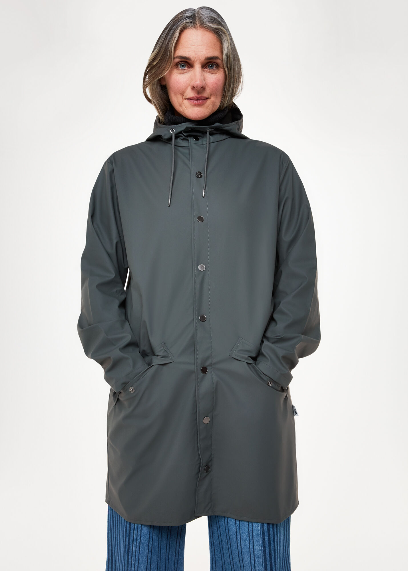 Dark Grey Rains Long Jacket | WHISTLES