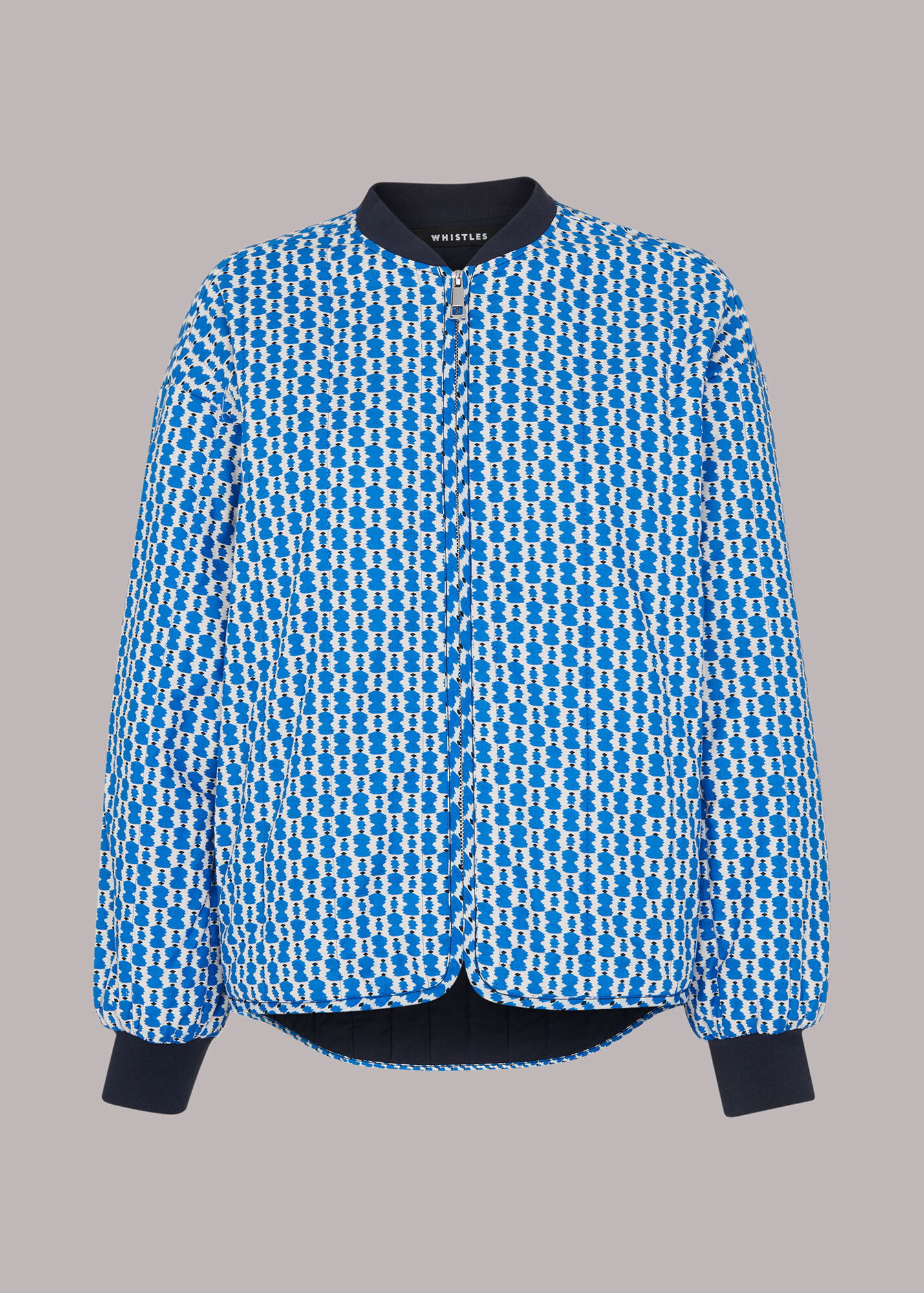 Blue/Multi Vertical Stack Print Jacket | WHISTLES