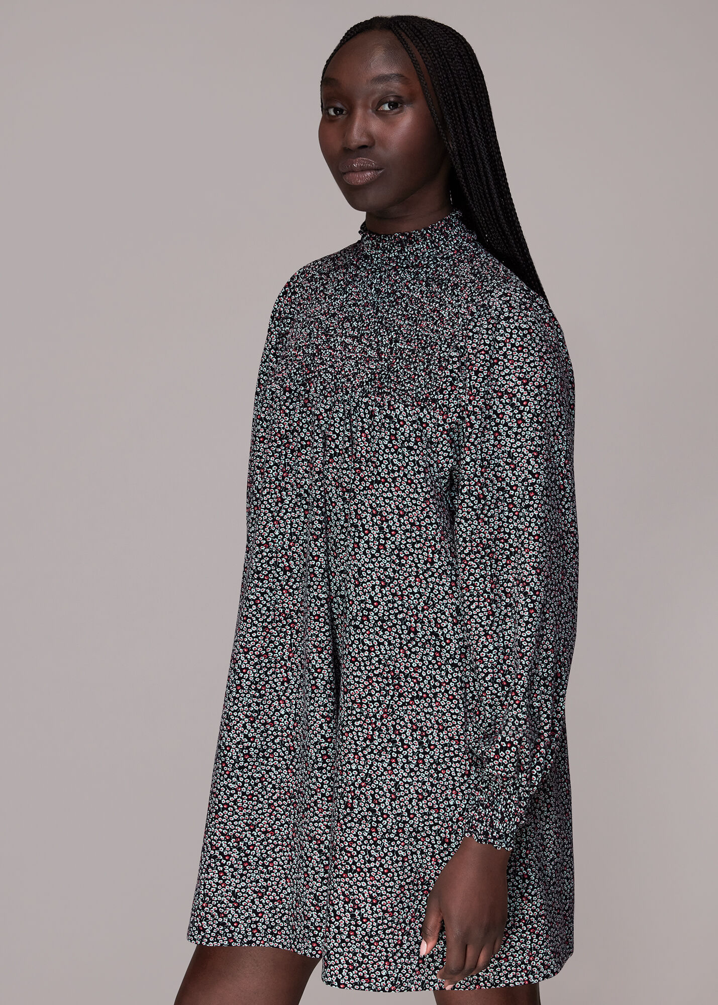 Multicolour Micro Bud Pintuck Dress | WHISTLES Combining comfort and ...