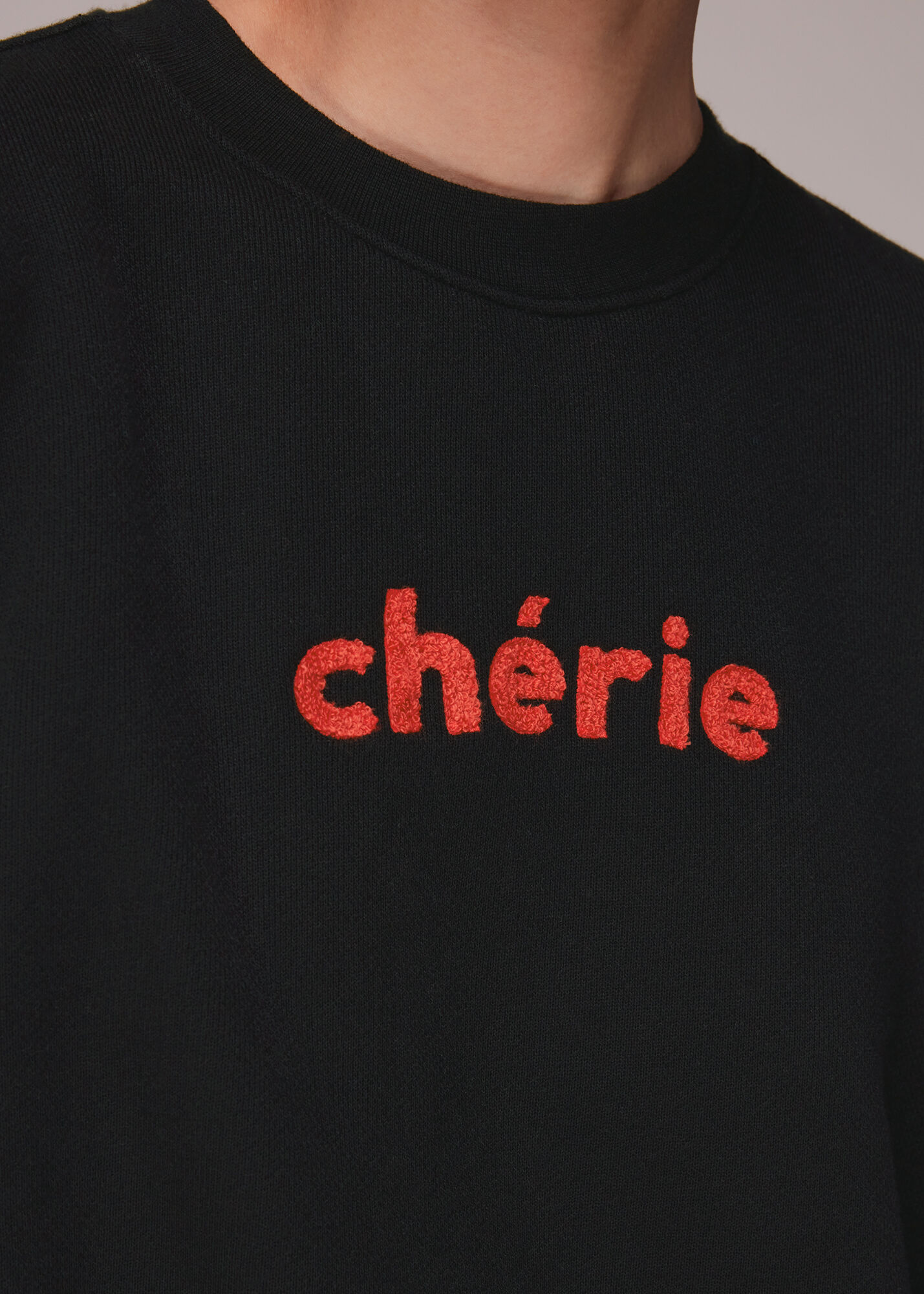 Black Cherie Logo Sweatshirt | WHISTLES | Whistles UK