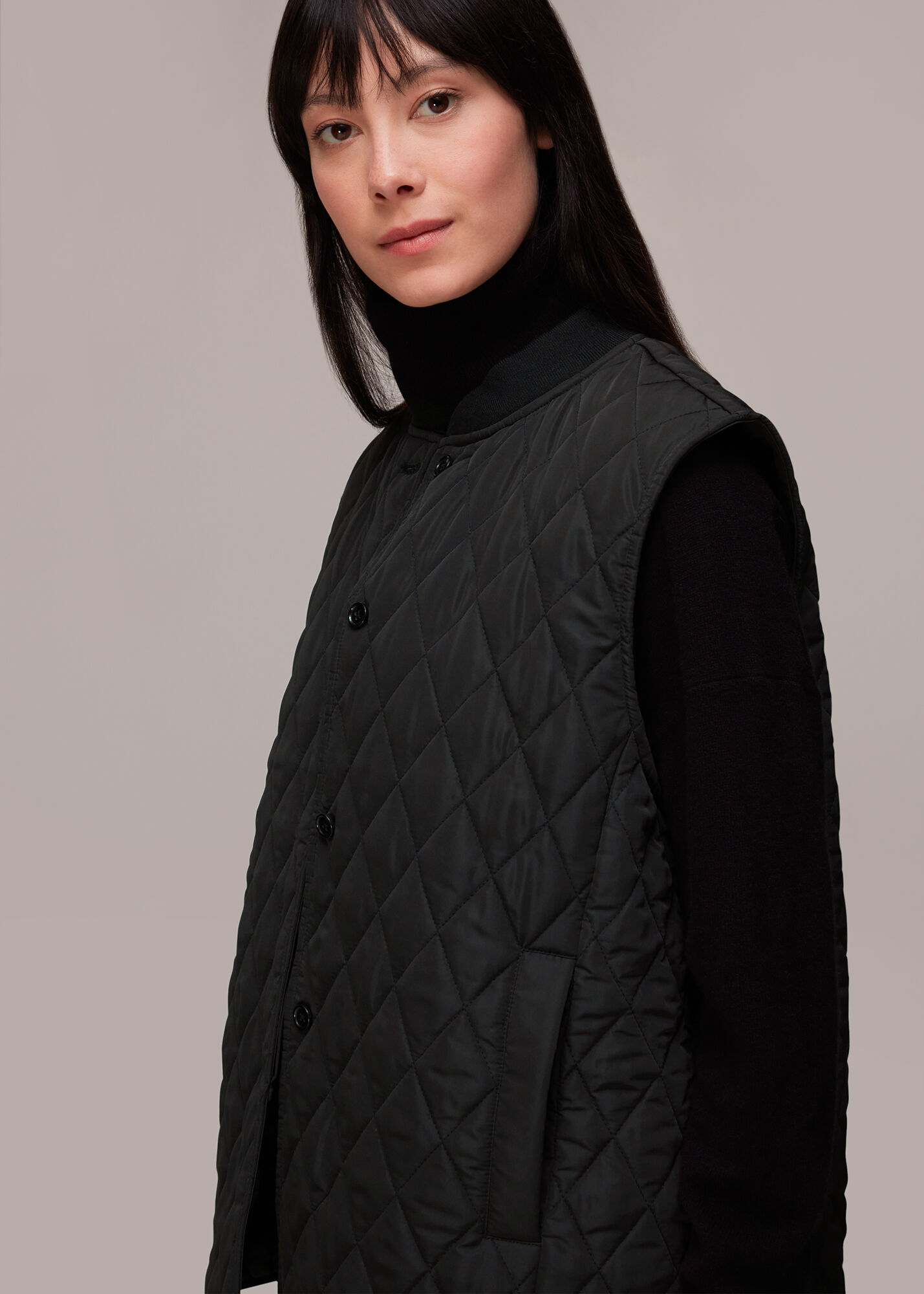 Black Sandra Gilet | WHISTLES