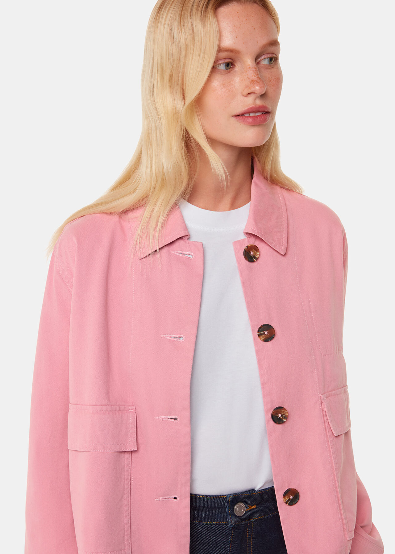 Dusty Pink Marie Casual Jacket | WHISTLES | Whistles UK