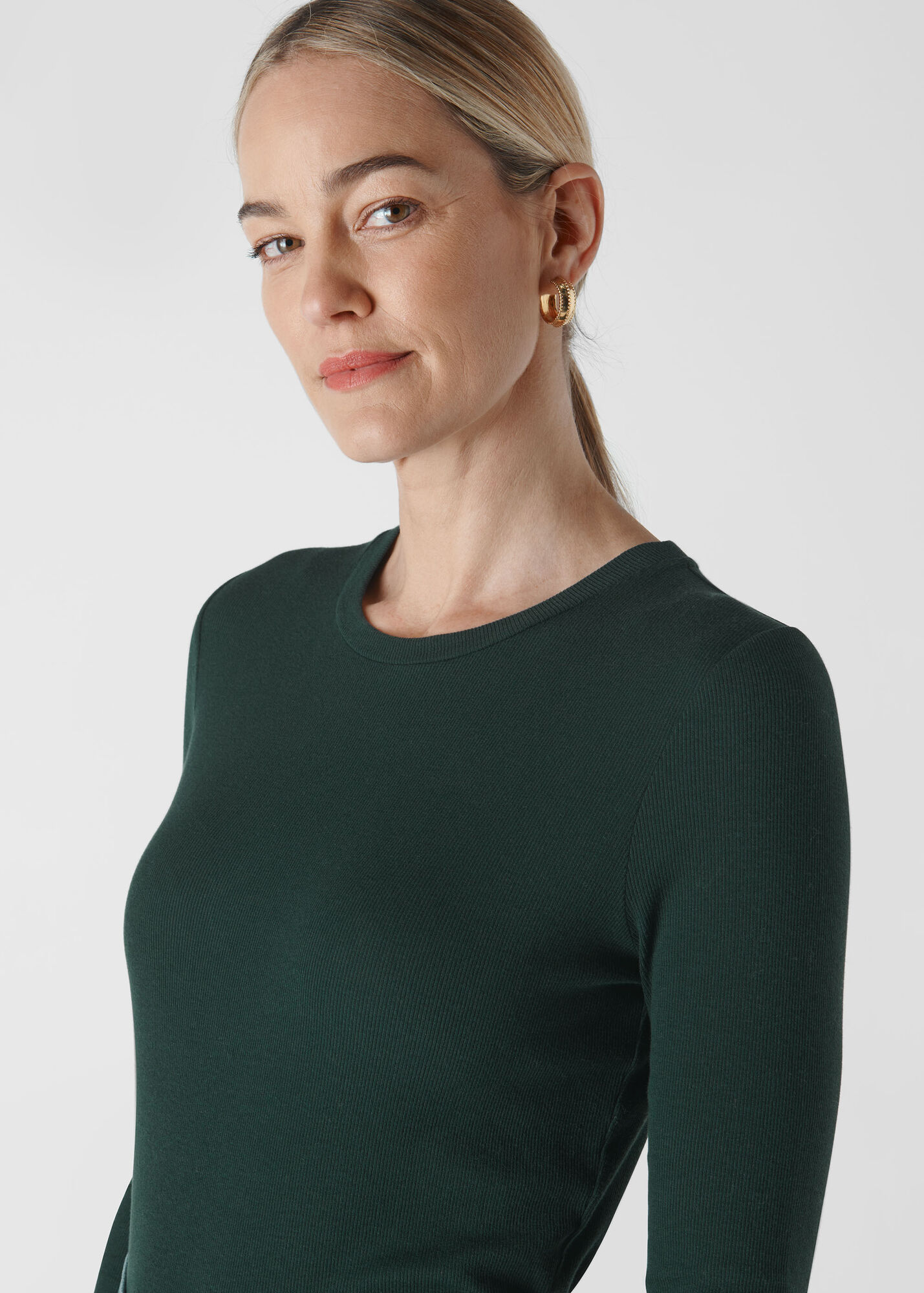 Dark Green Essential Crew Neck | WHISTLES