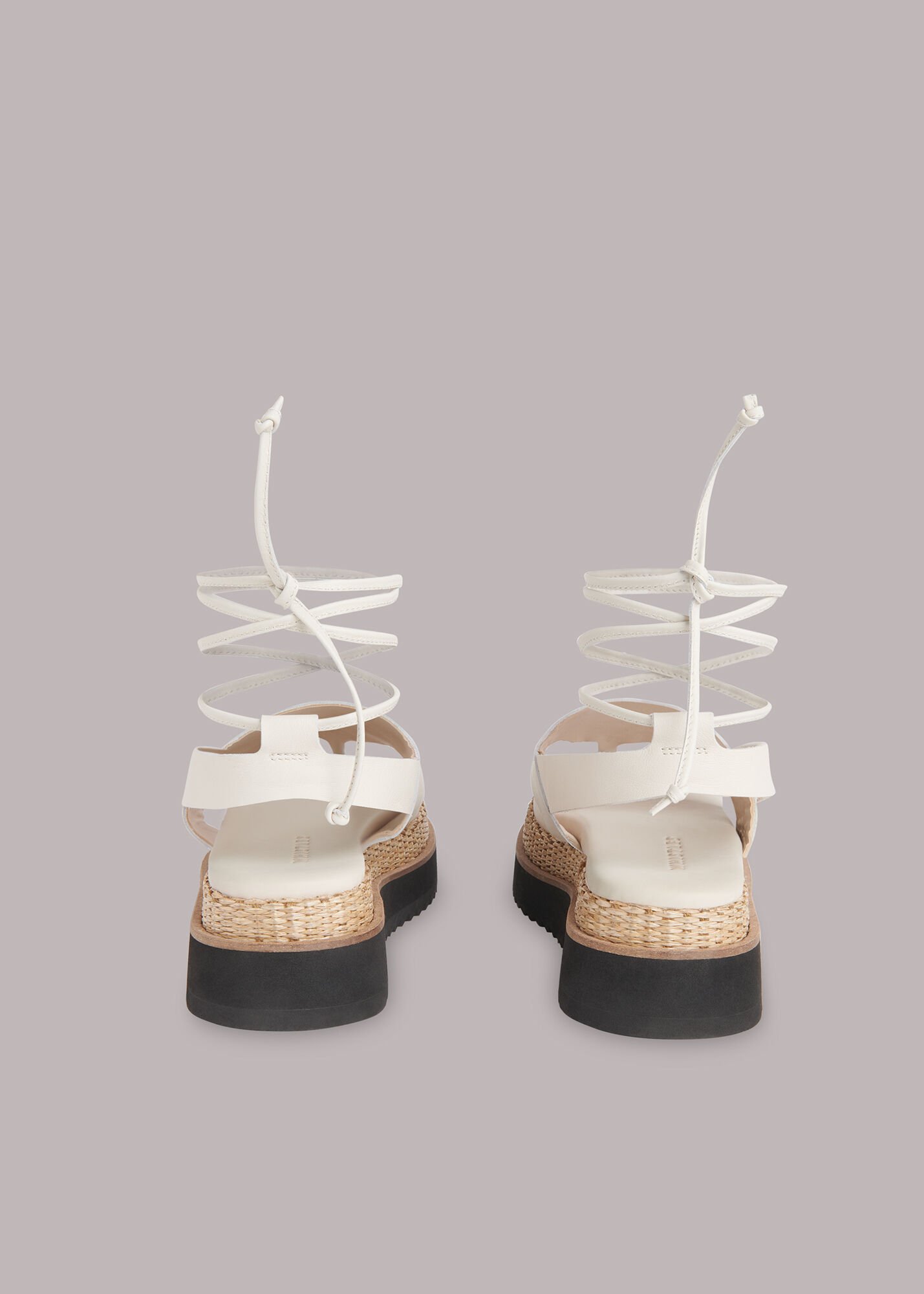White Lia Raffia Platform Sandal | WHISTLES | Whistles UK