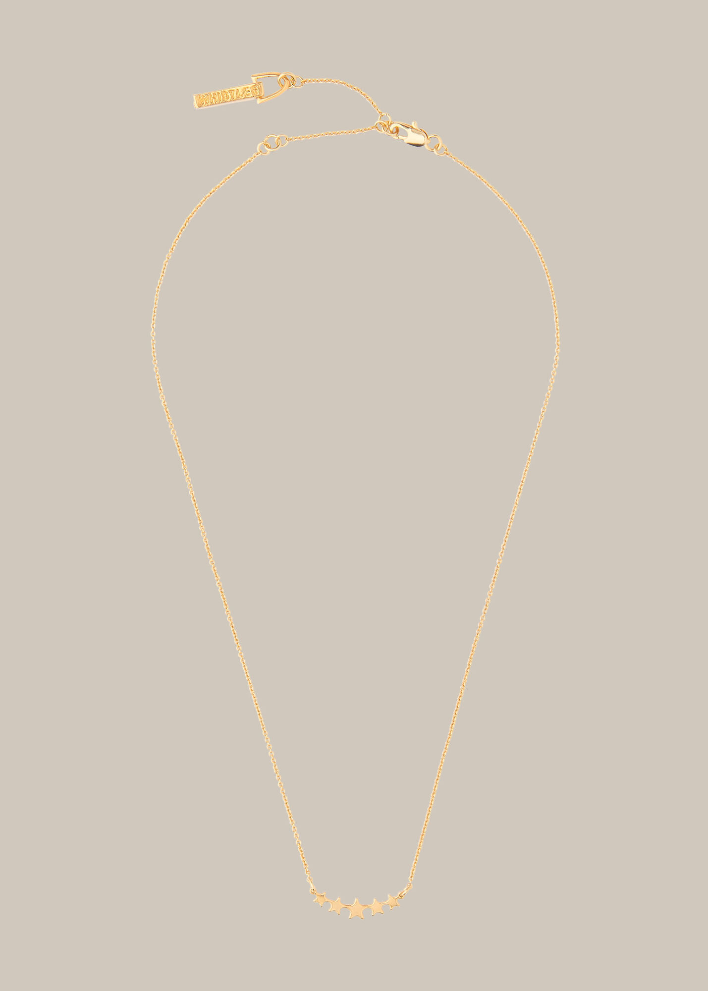 Gold/Multi Star Curve Necklace | WHISTLES | Whistles UK