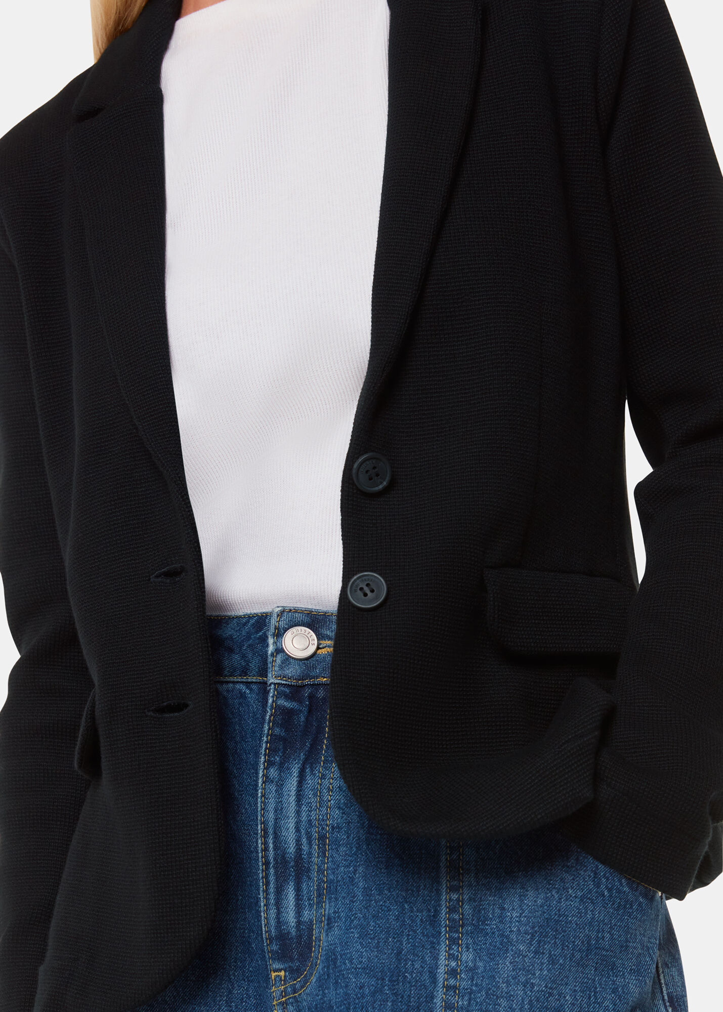Black Slim-Fit Jersey Jacket | Whistles