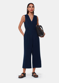 Navy Remmie Jumpsuit | WHISTLES | Whistles UK