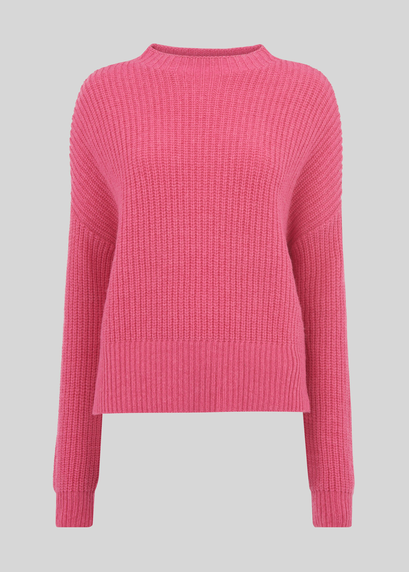 Pink Ribbed Oversized Sweater | WHISTLES | Whistles UK