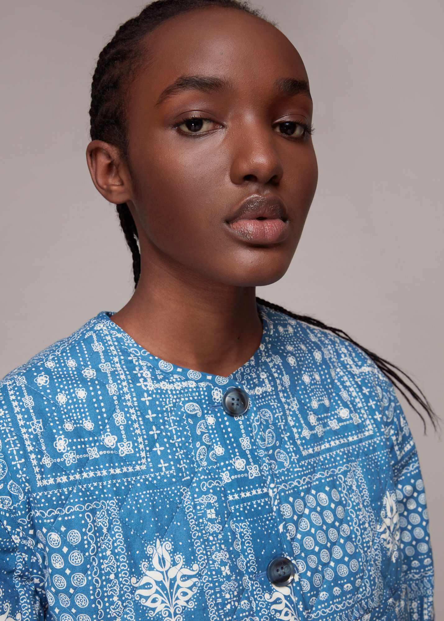 Multicolour Bandana Print Quilted Jacket | WHISTLES