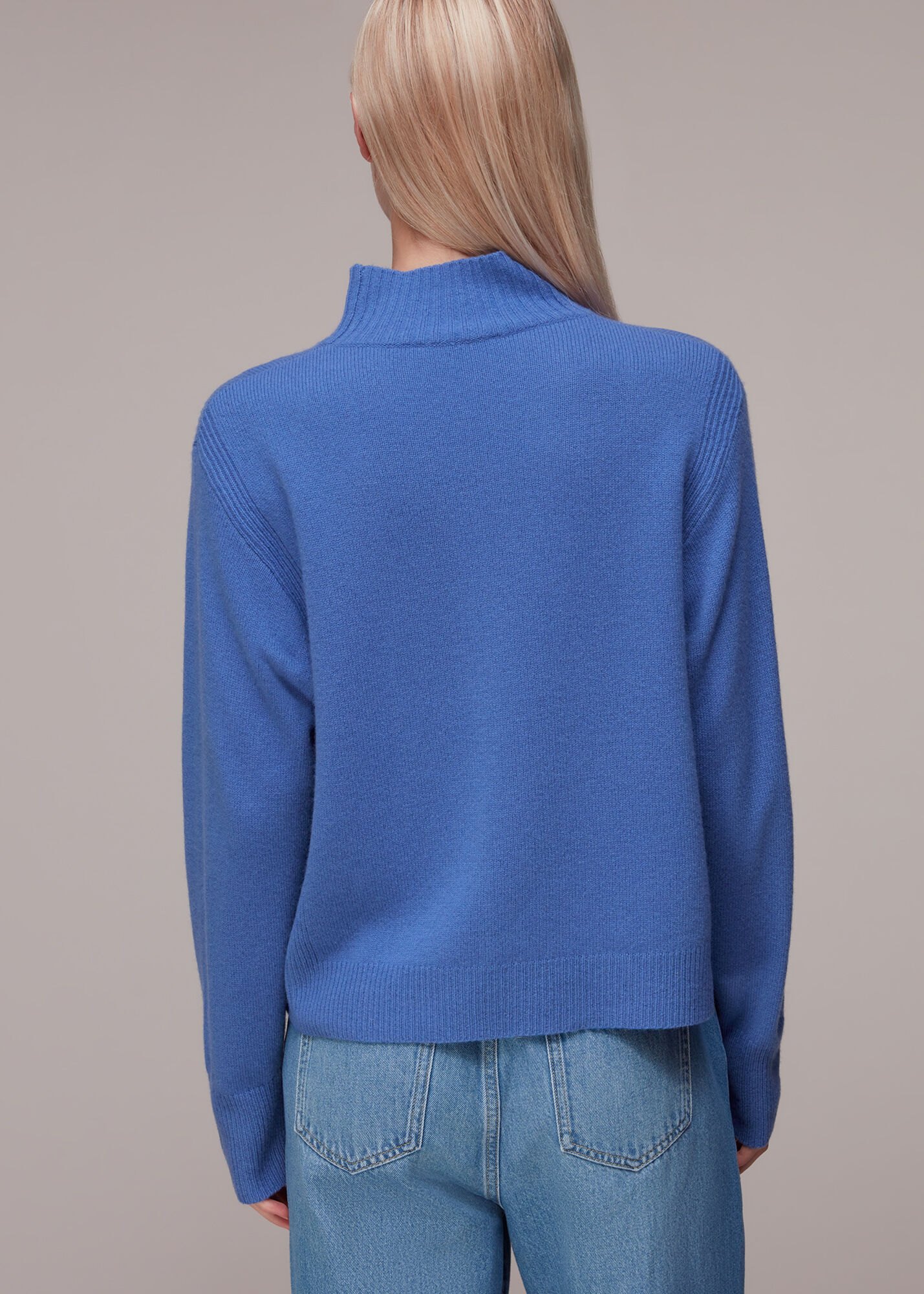 Blue Ferne Wool Funnel Neck Jumper | WHISTLES | Whistles UK