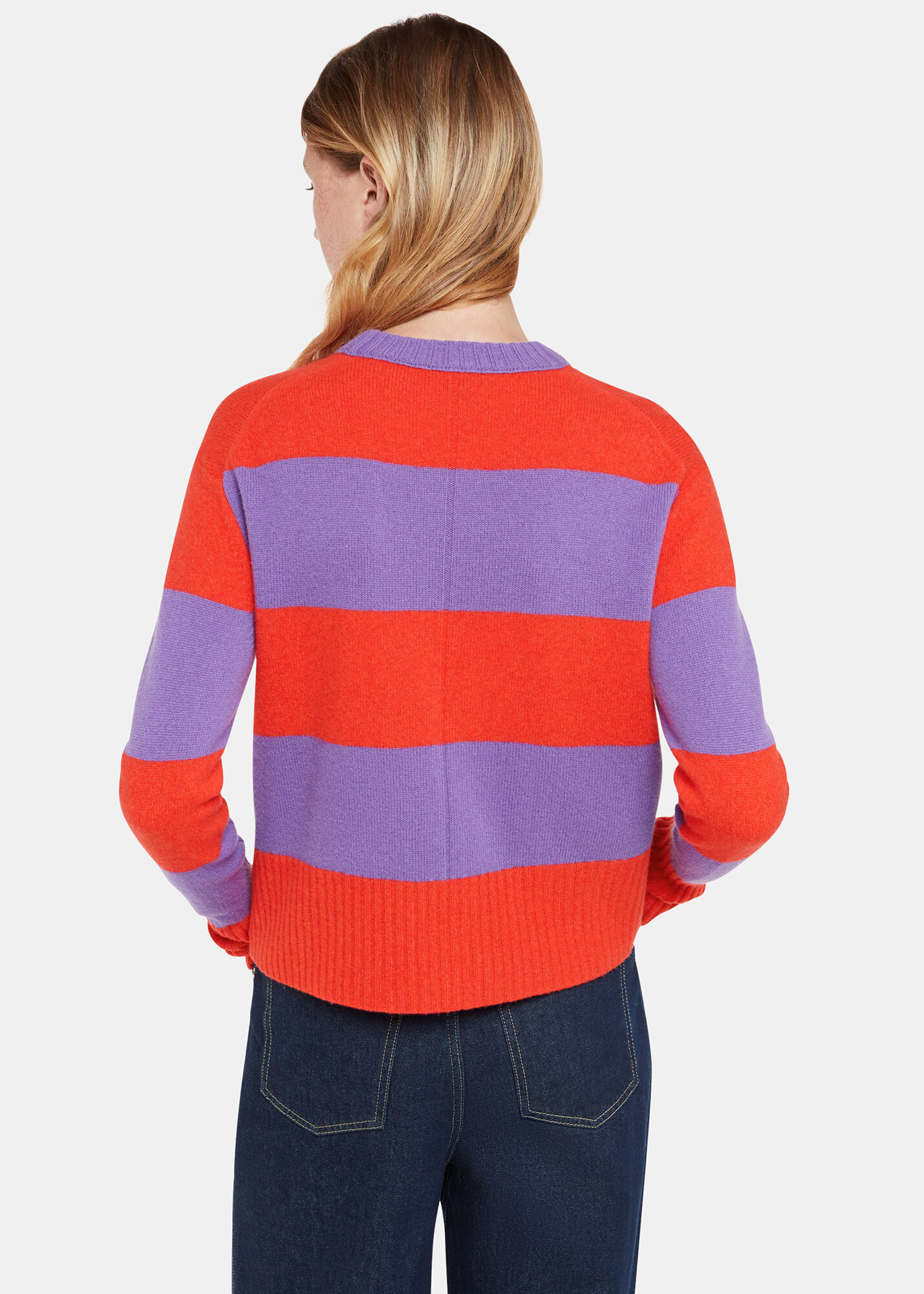 Red/Multi Wool Block Stripe Jumper | WHISTLES | Whistles UK