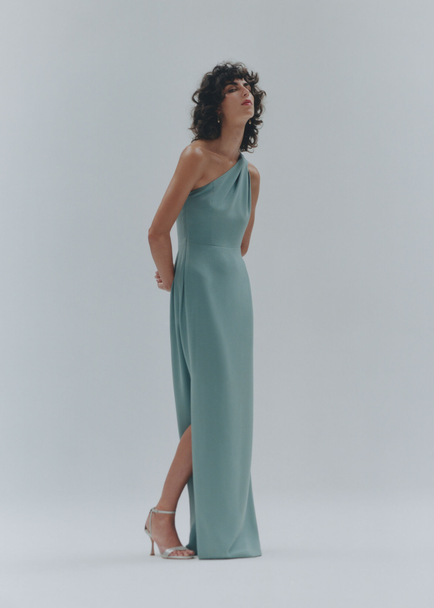 Sage Green Bethan One Shoulder Maxi Dress | WHISTLES