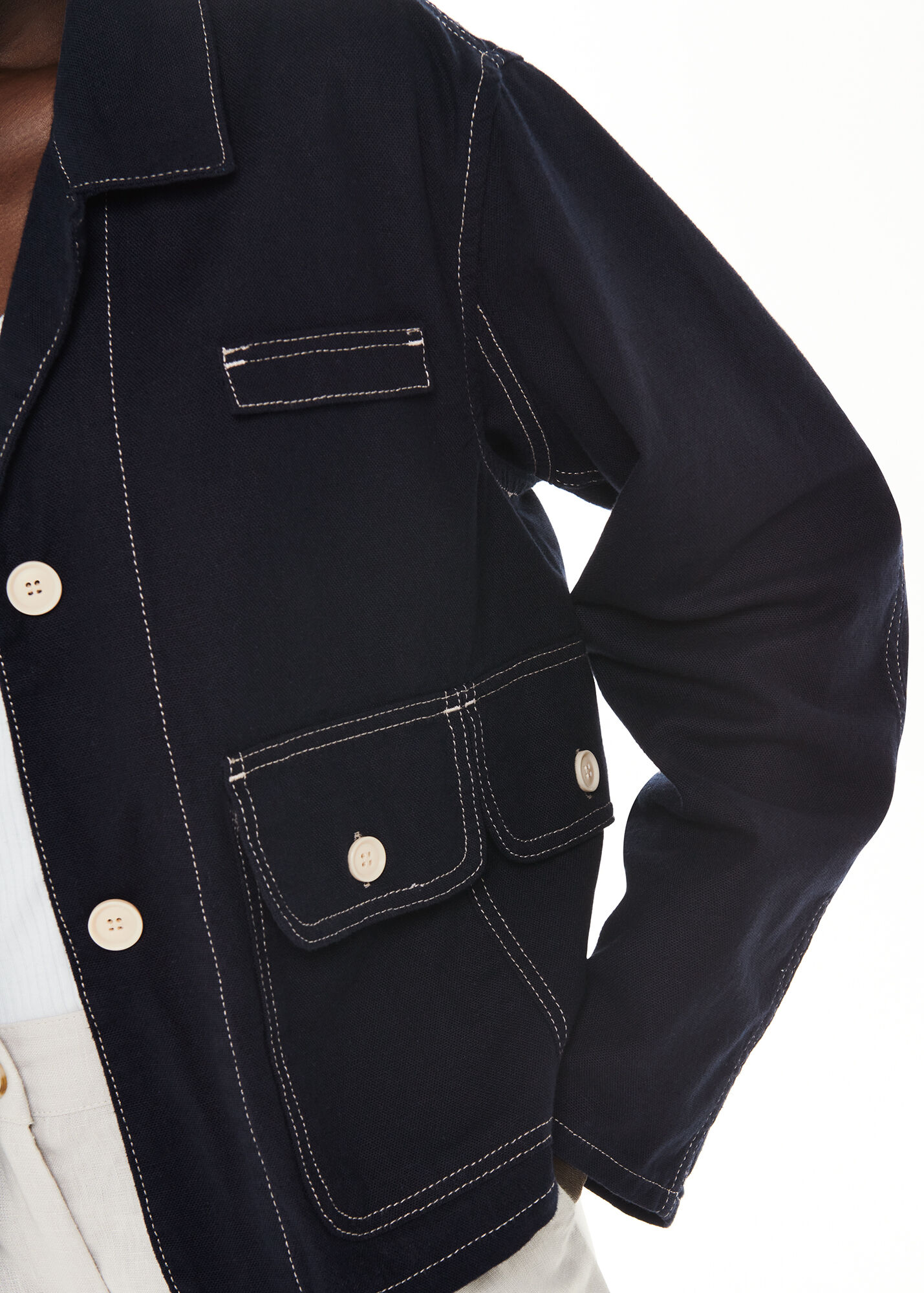 Navy Cassie Cargo Pocket Jacket | WHISTLES