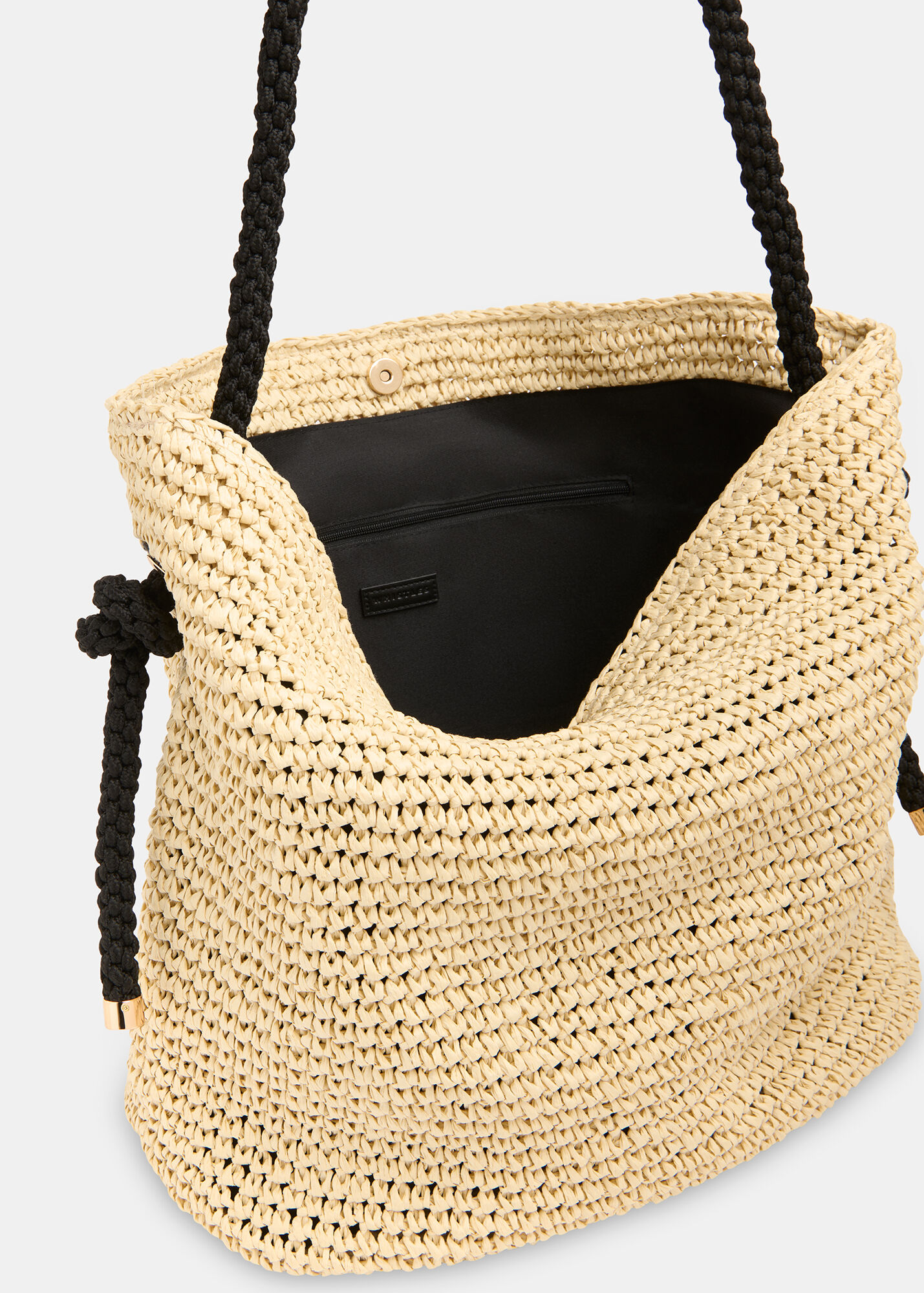 Neutral Attie Rope Handle Straw Tote | WHISTLES | Whistles UK