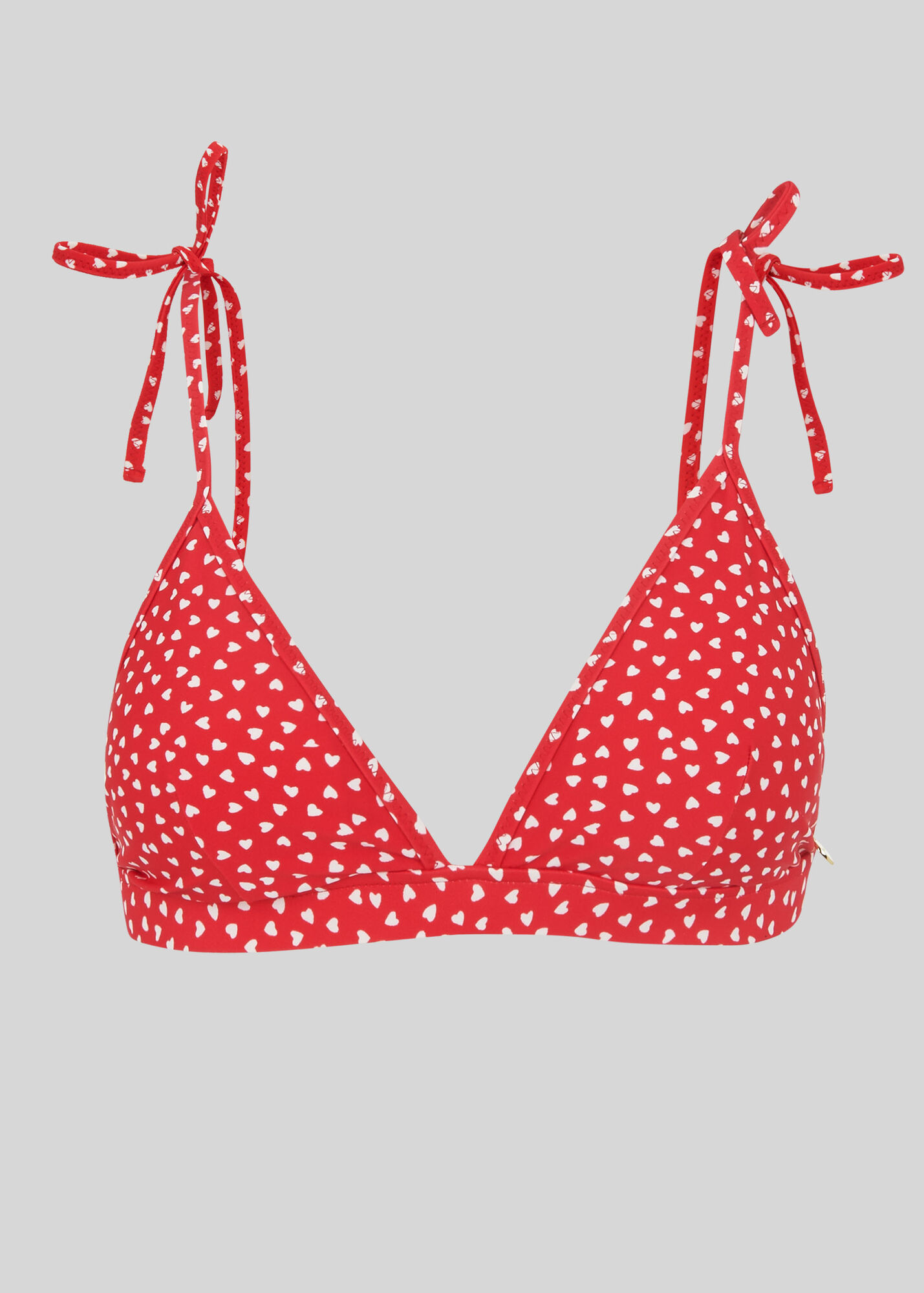 Red/Multi Heart Print Bikini Top | WHISTLES | Whistles UK