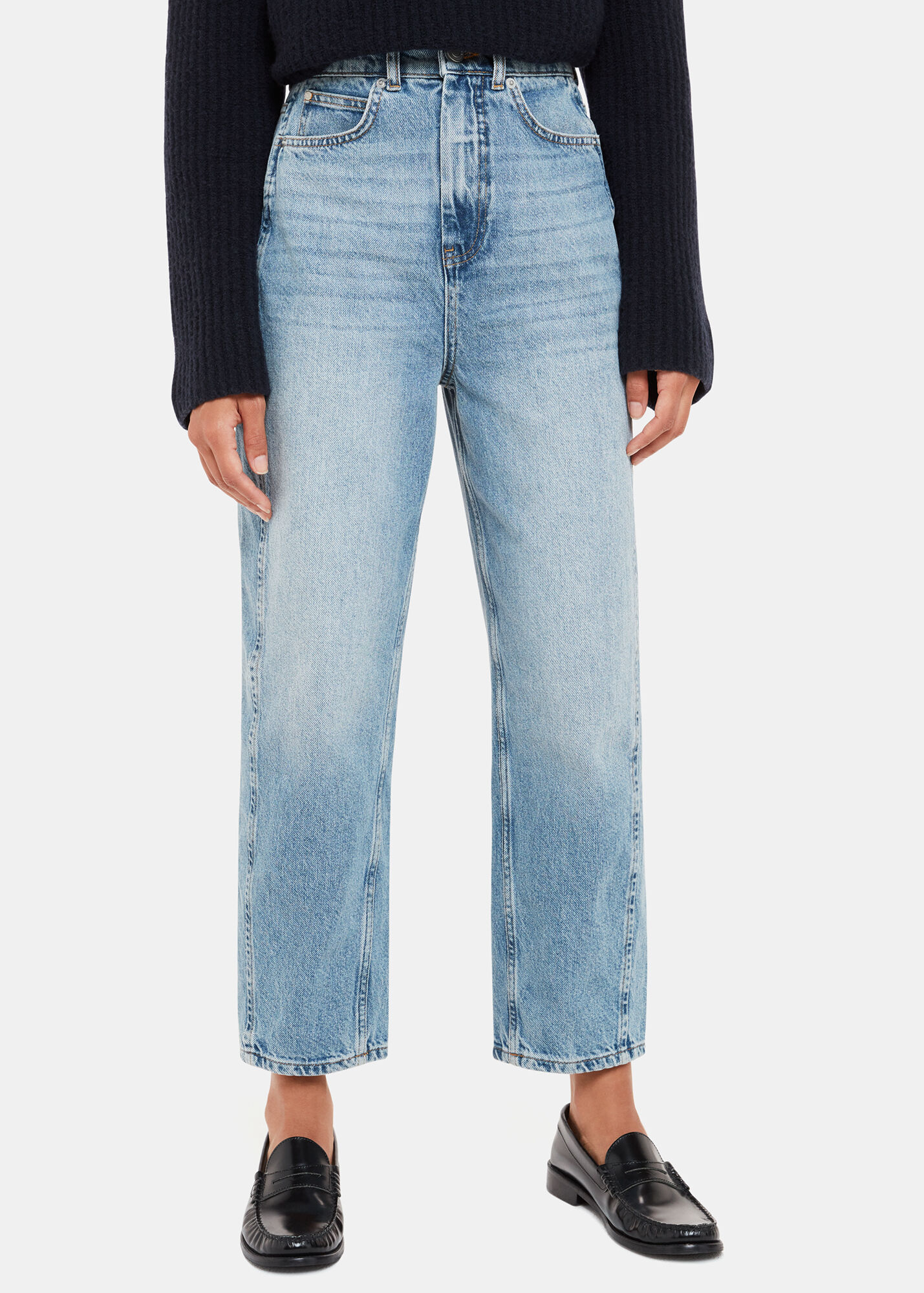 Light Wash High Waisted Barrel Leg Jeans Whistles Whistles US light-wash-high-waisted-barrel-leg-jeans-whistles-whistles-us