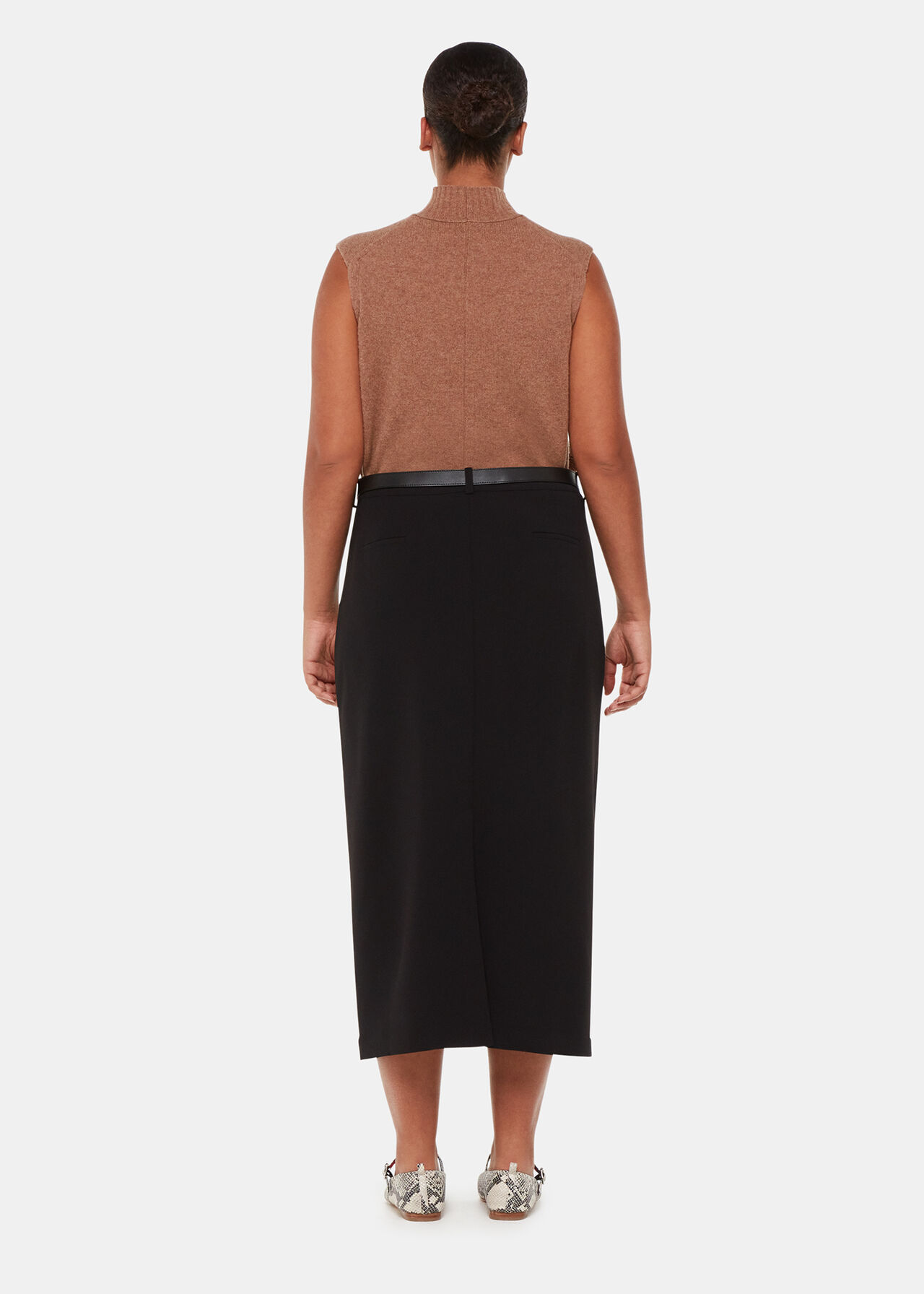 Black Tailored Midi Skirt | Whistles US | Whistles US