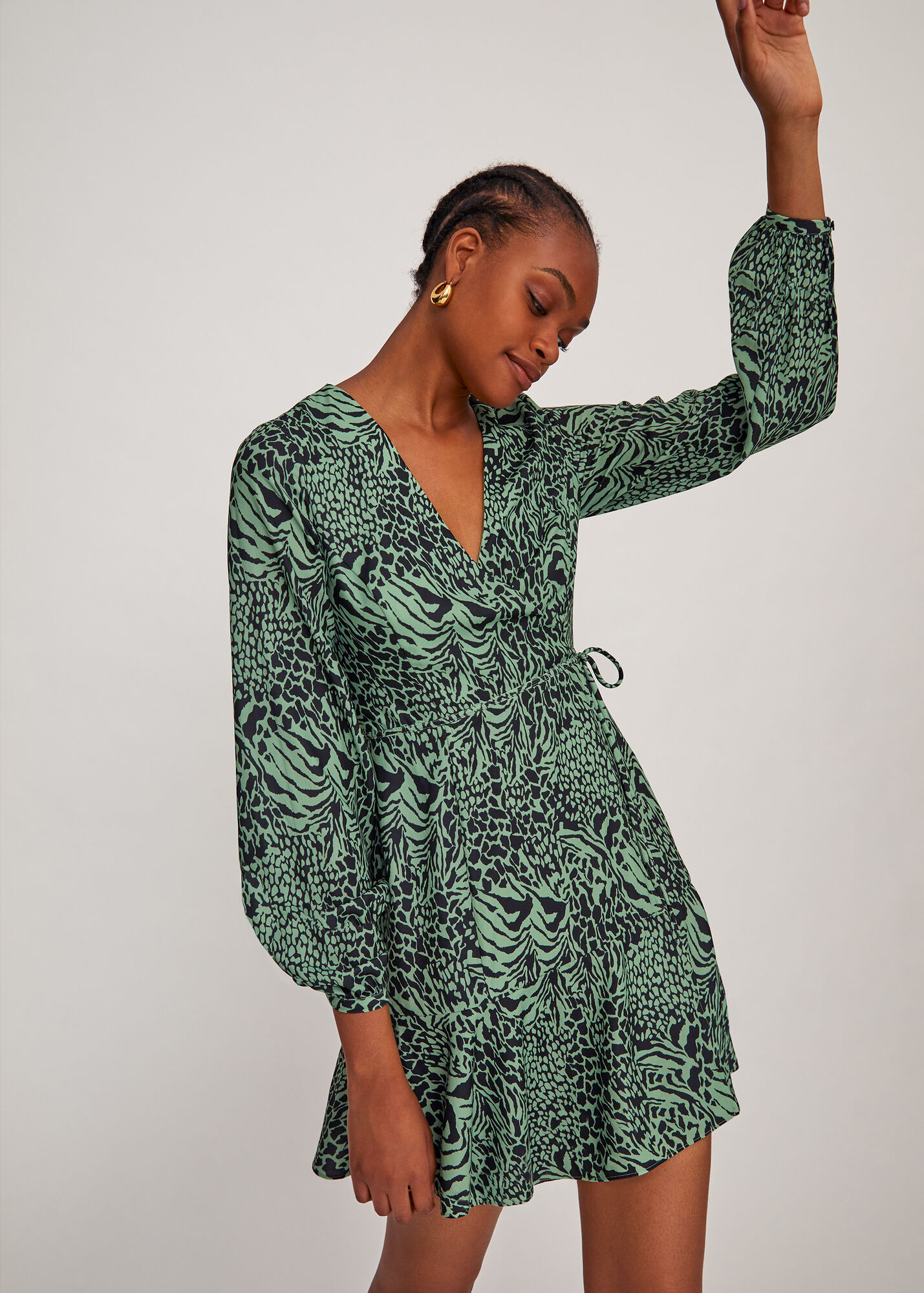 Multicolour Zebra Print Wrap Dress | WHISTLES | Whistles UK