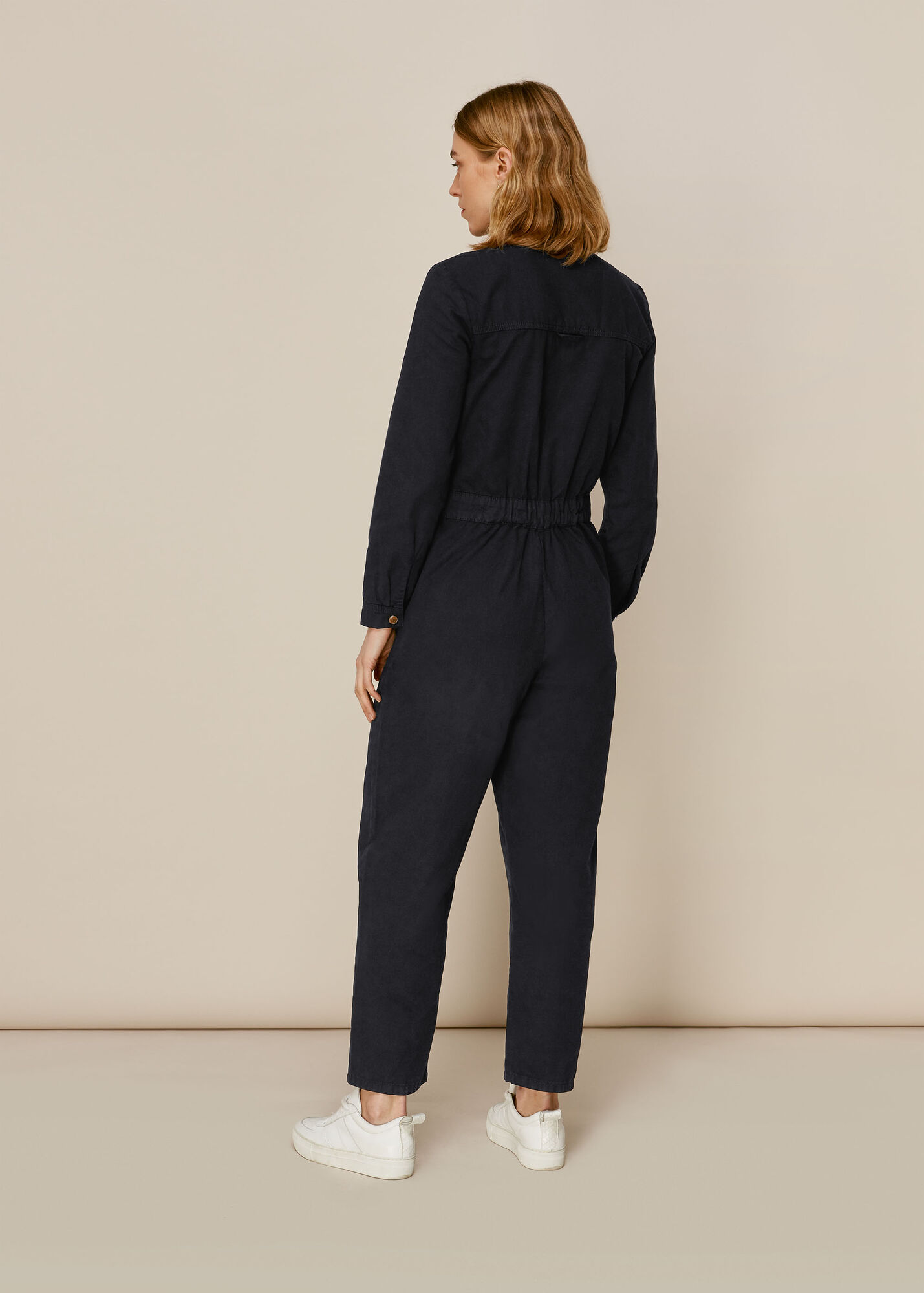 Dark Grey Gabby Denim Jumpsuit | WHISTLES | Whistles UK