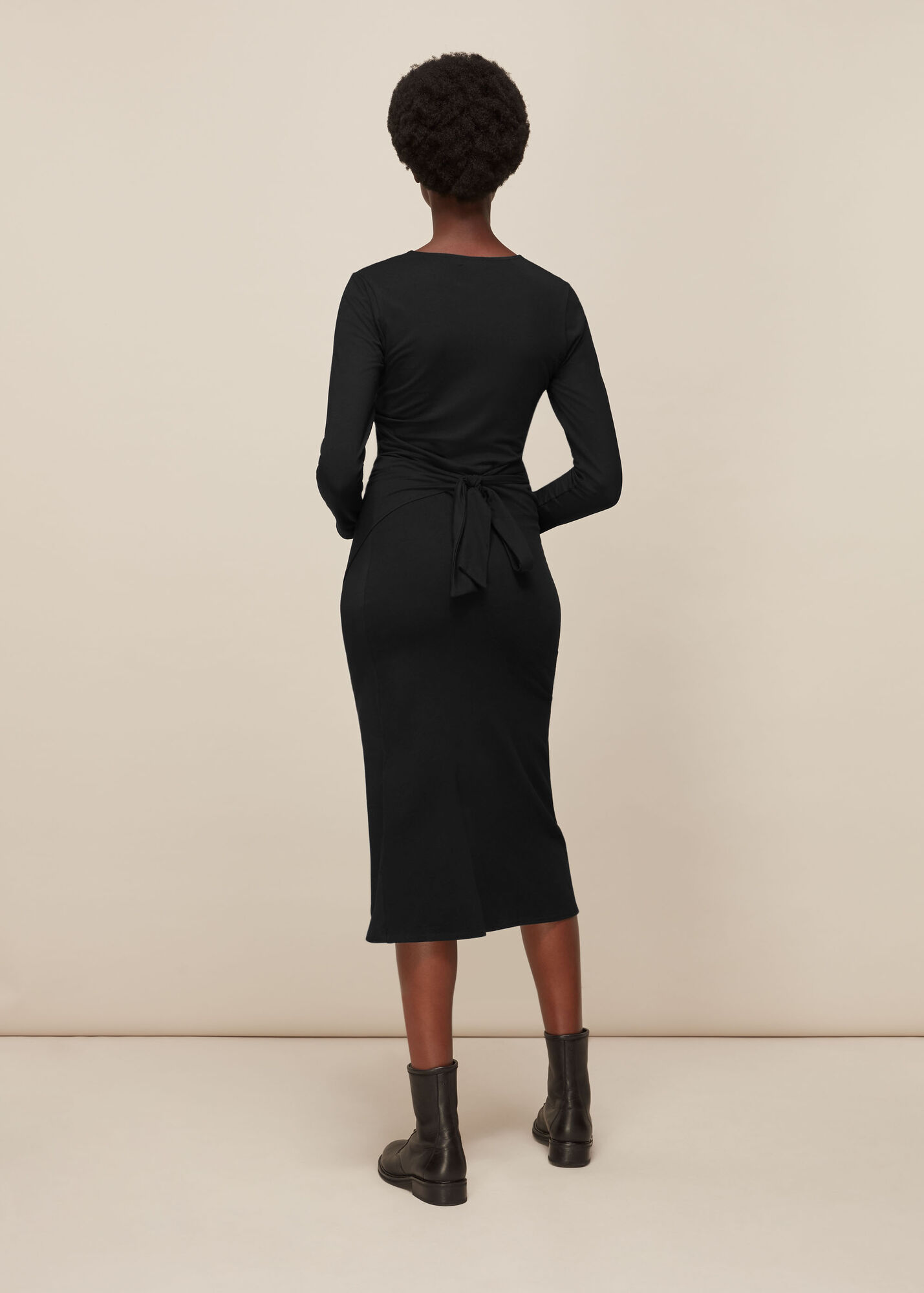 Black Jersey Wrap Ballet Dress | WHISTLES | Whistles UK
