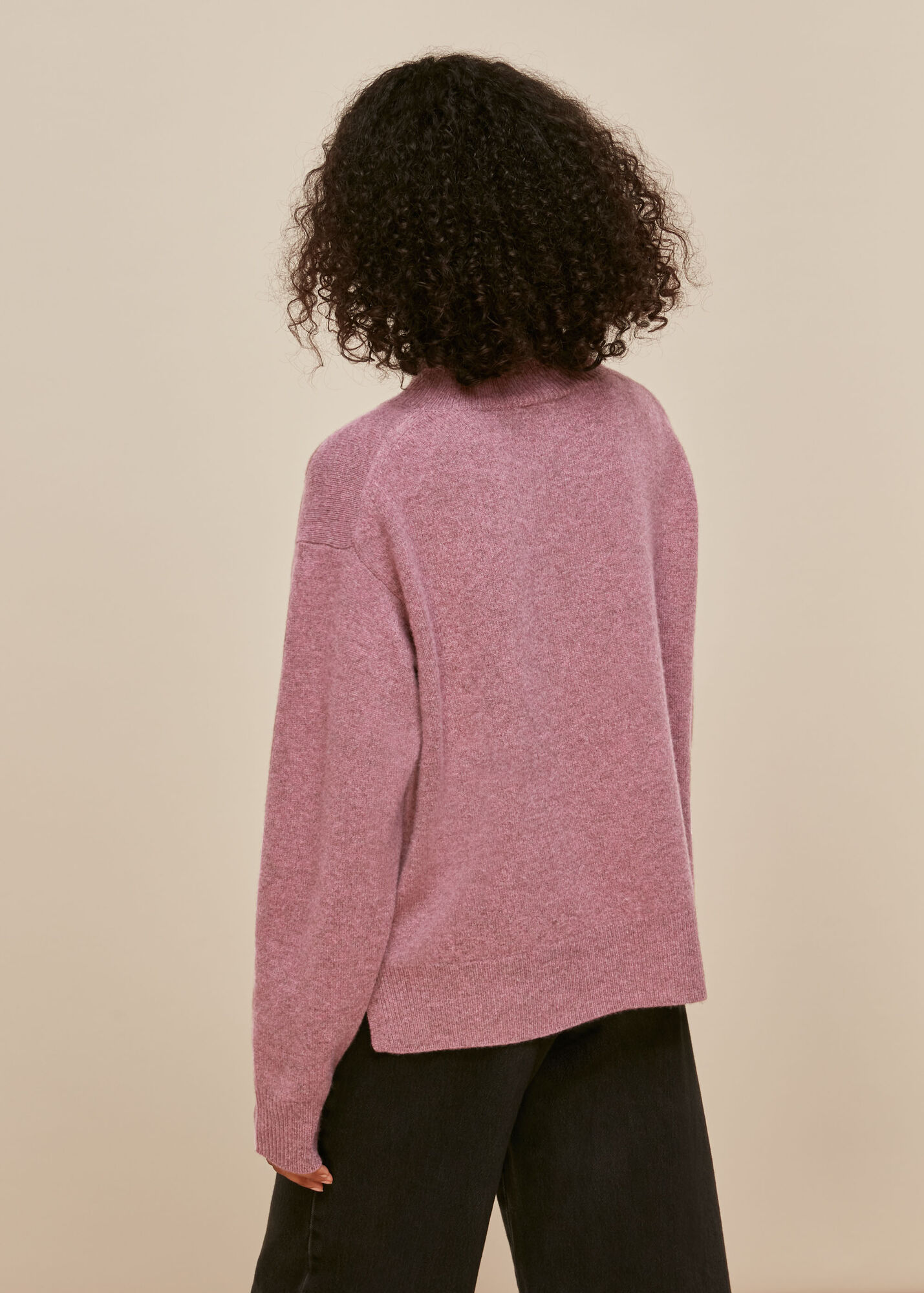 Purple/Multi Funnel Neck Merino Knit | WHISTLES | Whistles UK