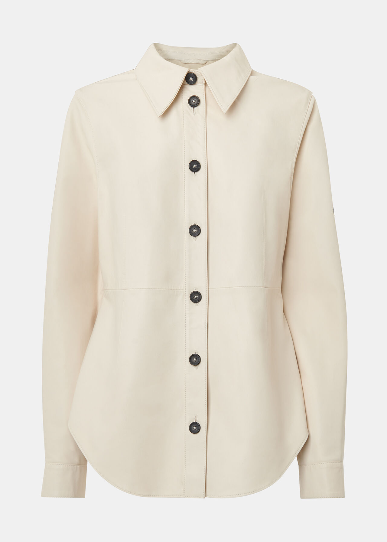 Ivory/Multi Kelly Slim Leather Shirt | WHISTLES