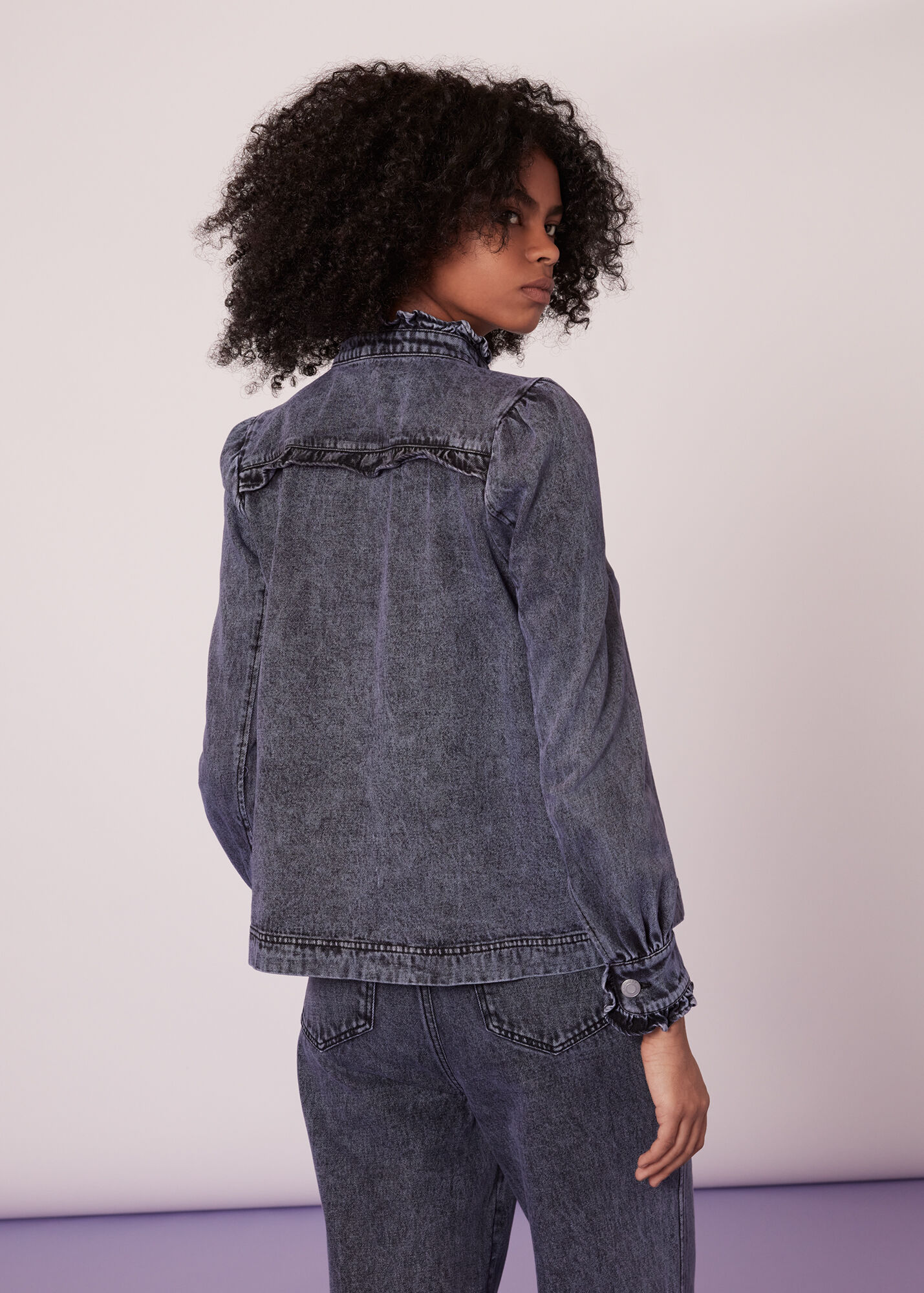 Acid Wash Ruffle Acid Wash Denim Blouse | WHISTLES | Whistles UK