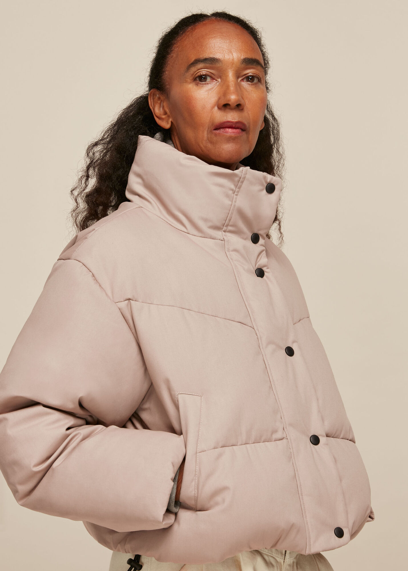 Stone Short Puffer Coat | WHISTLES | Whistles UK