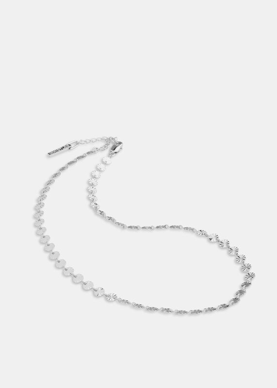 Silver Textured Circle Chain Bracelet | WHISTLES | Whistles UK