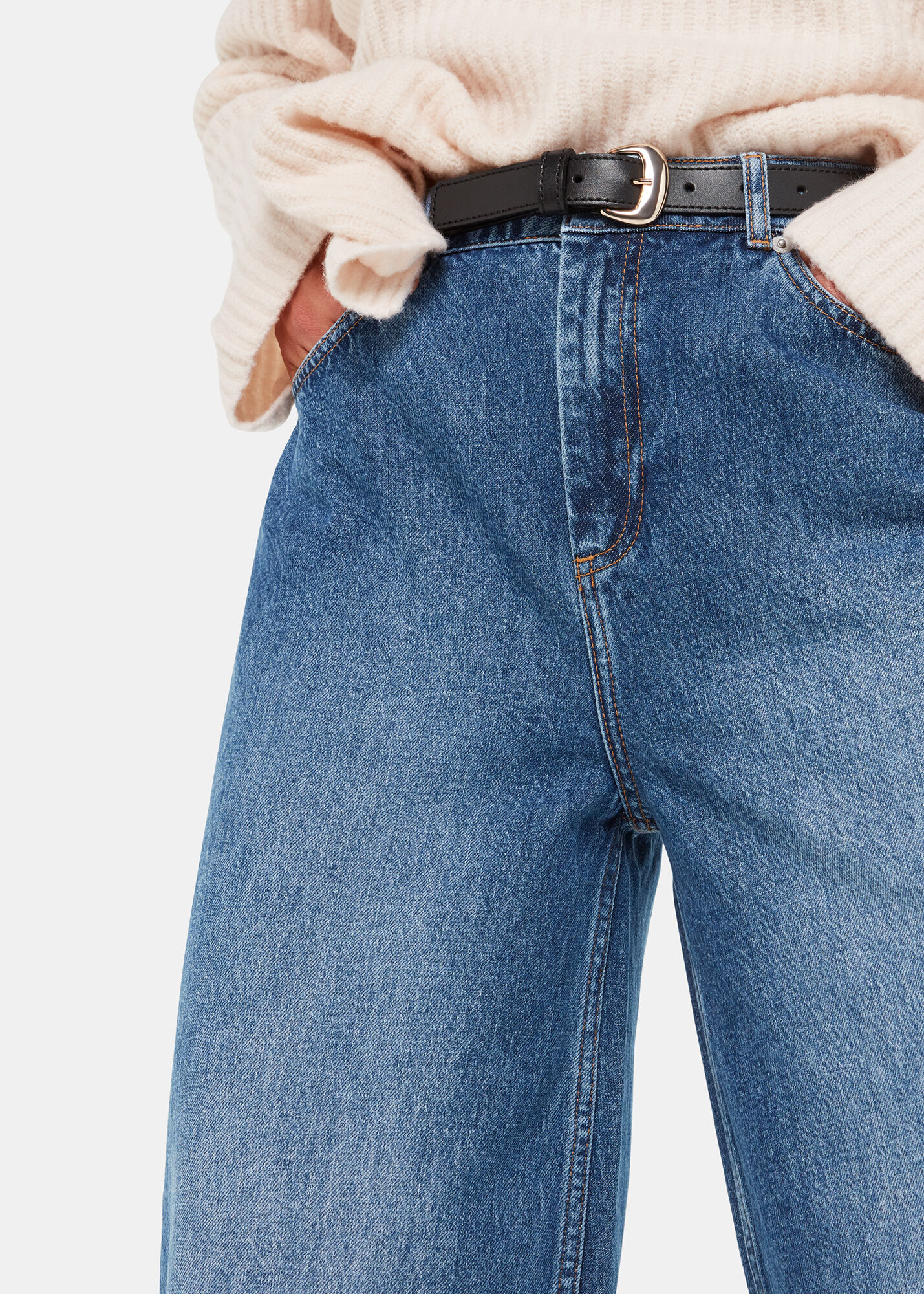 Denim Authentic Raw Hem Jean | WHISTLES | Whistles UK