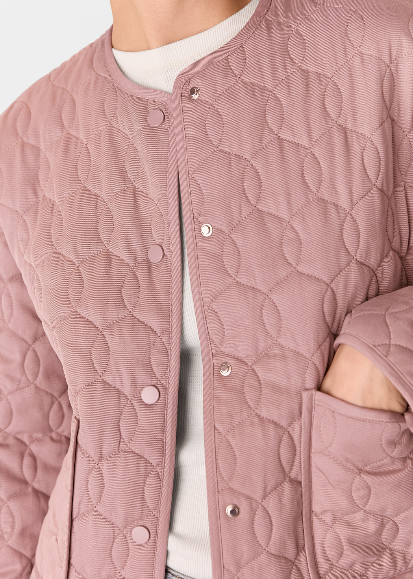 Dusty Pink Maya Cotton Quilted Jacket | WHISTLES | Whistles UK