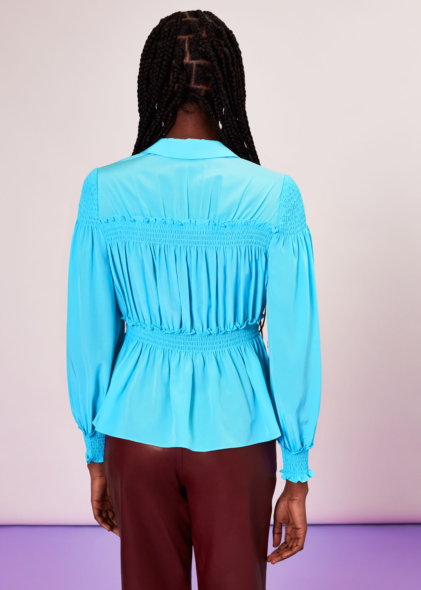 Blue Eleanor Tie Front Shirt | WHISTLES | Whistles UK