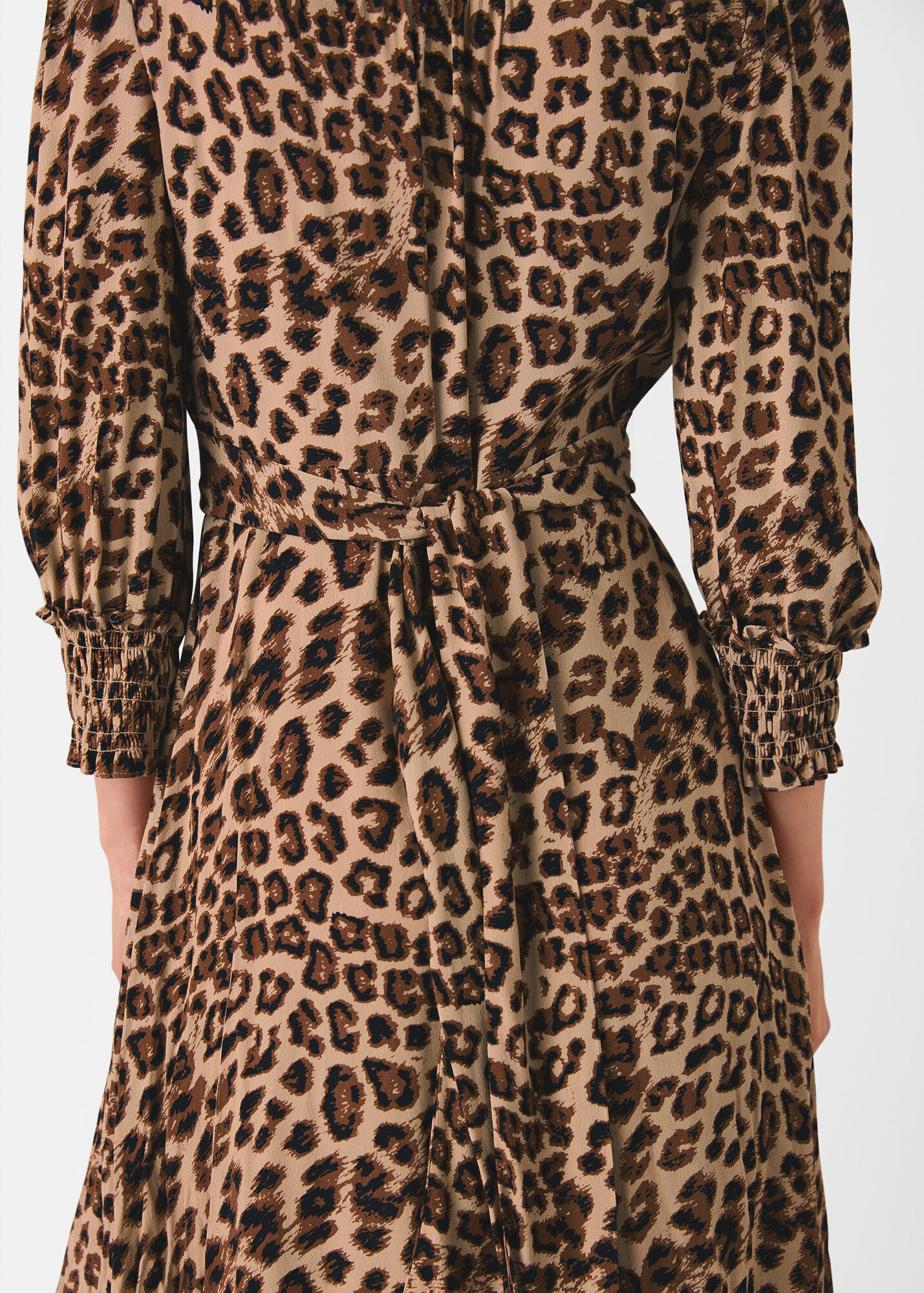 Leopard Print Jungle Cheetah Shirred Dress | WHISTLES | Whistles UK