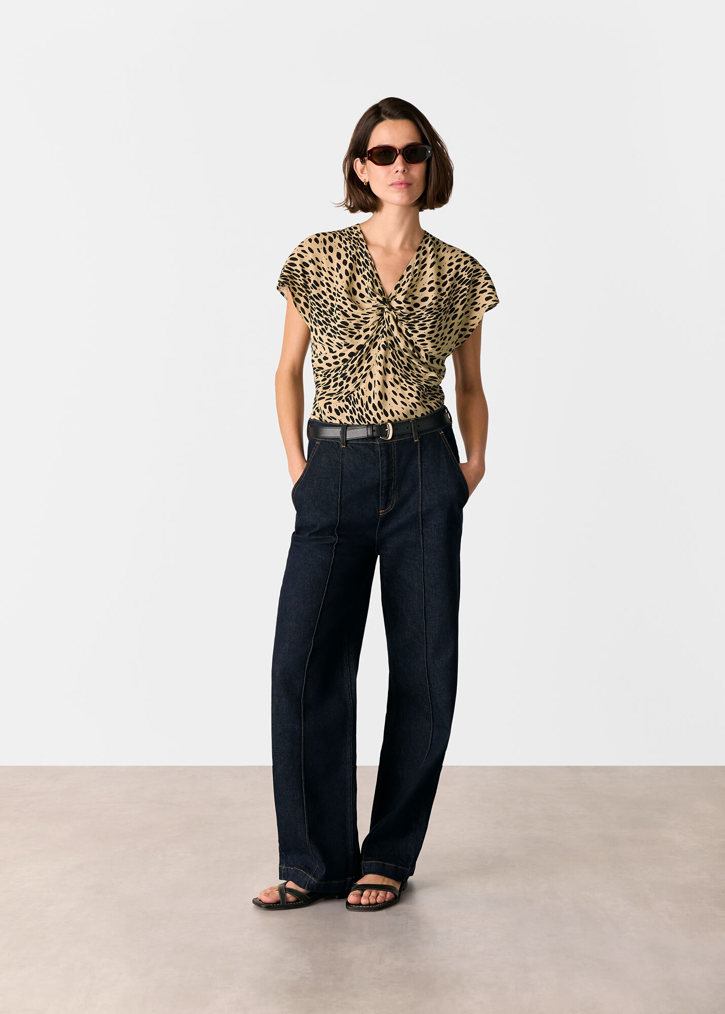 Leopard Print Animal Spot Print Blouse | WHISTLES | Whistles UK