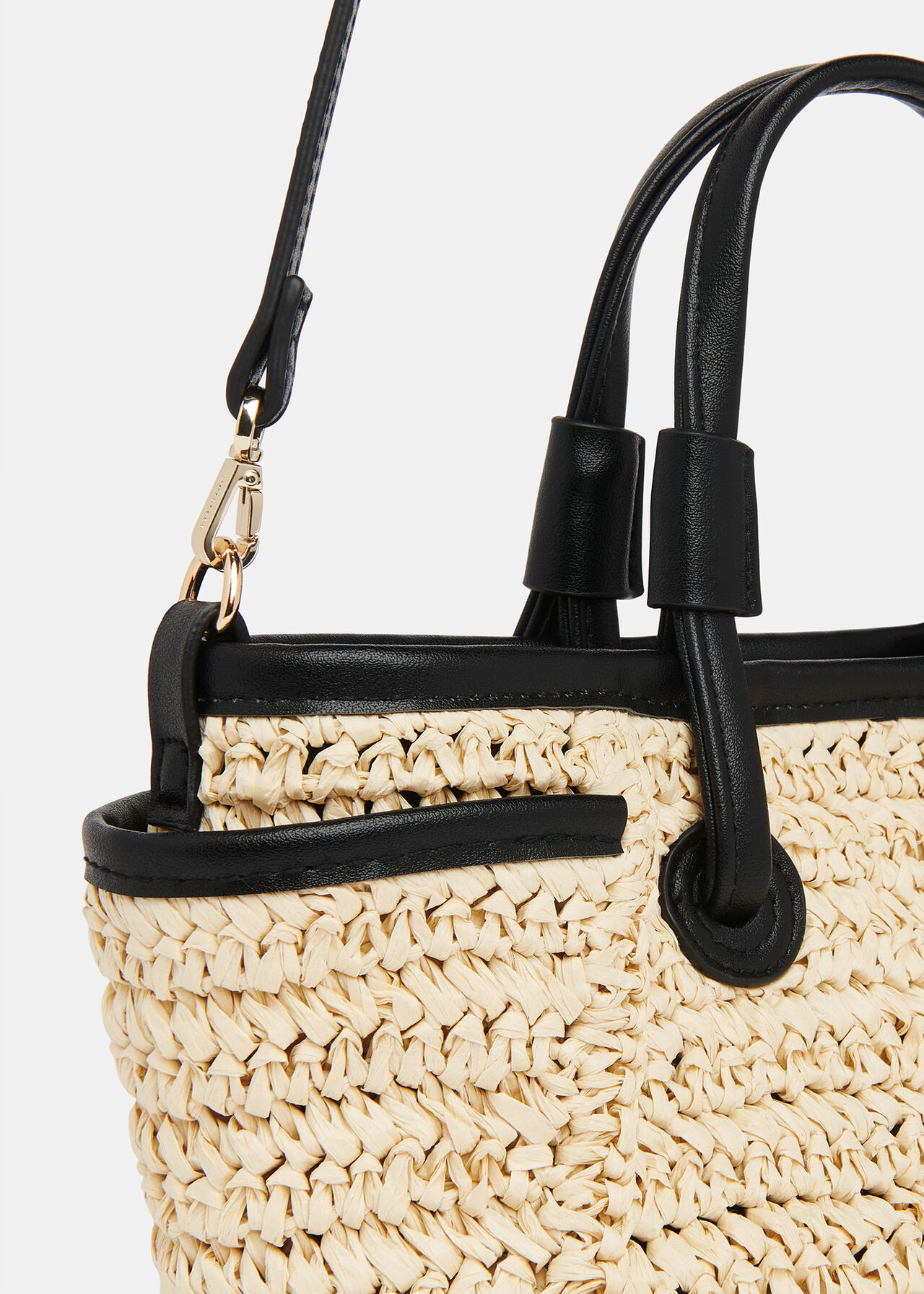 Neutral Aylin Mini Straw Tote Bag | WHISTLES | Whistles US