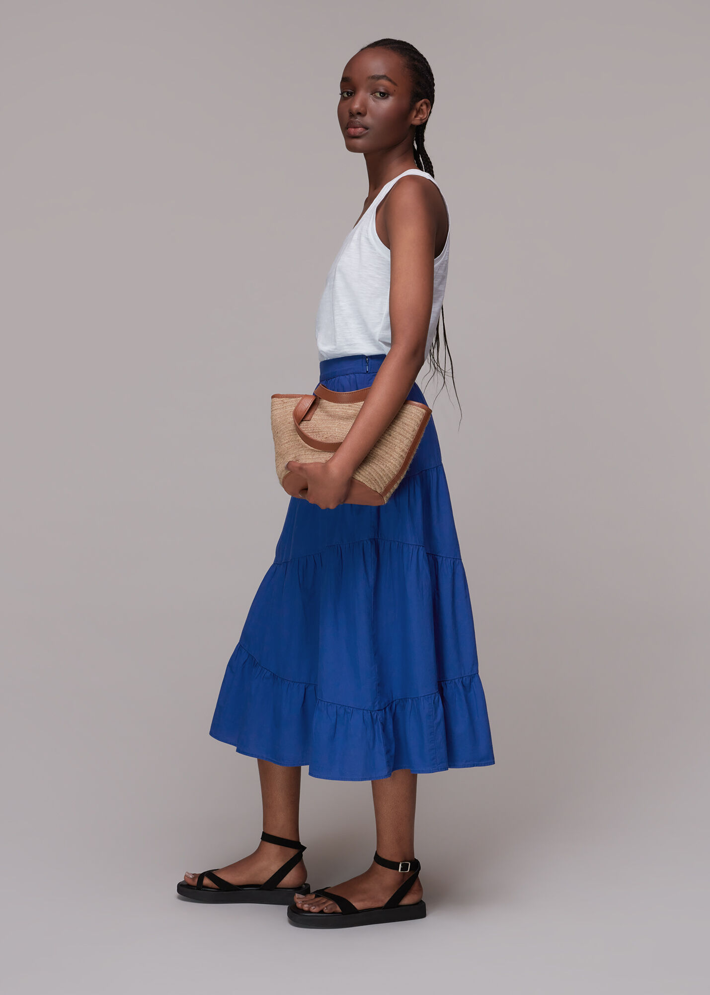 Blue Maria Full Tiered Skirt | WHISTLES | Whistles UK