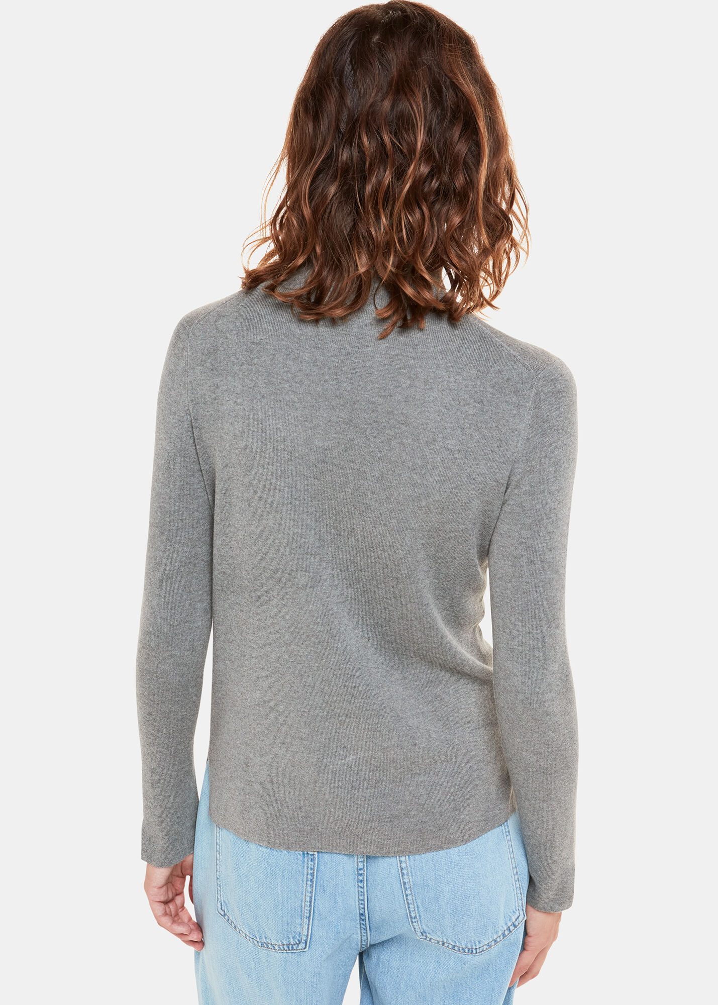 Grey Maja Knitted Polo Neck Knit | WHISTLES | Whistles UK