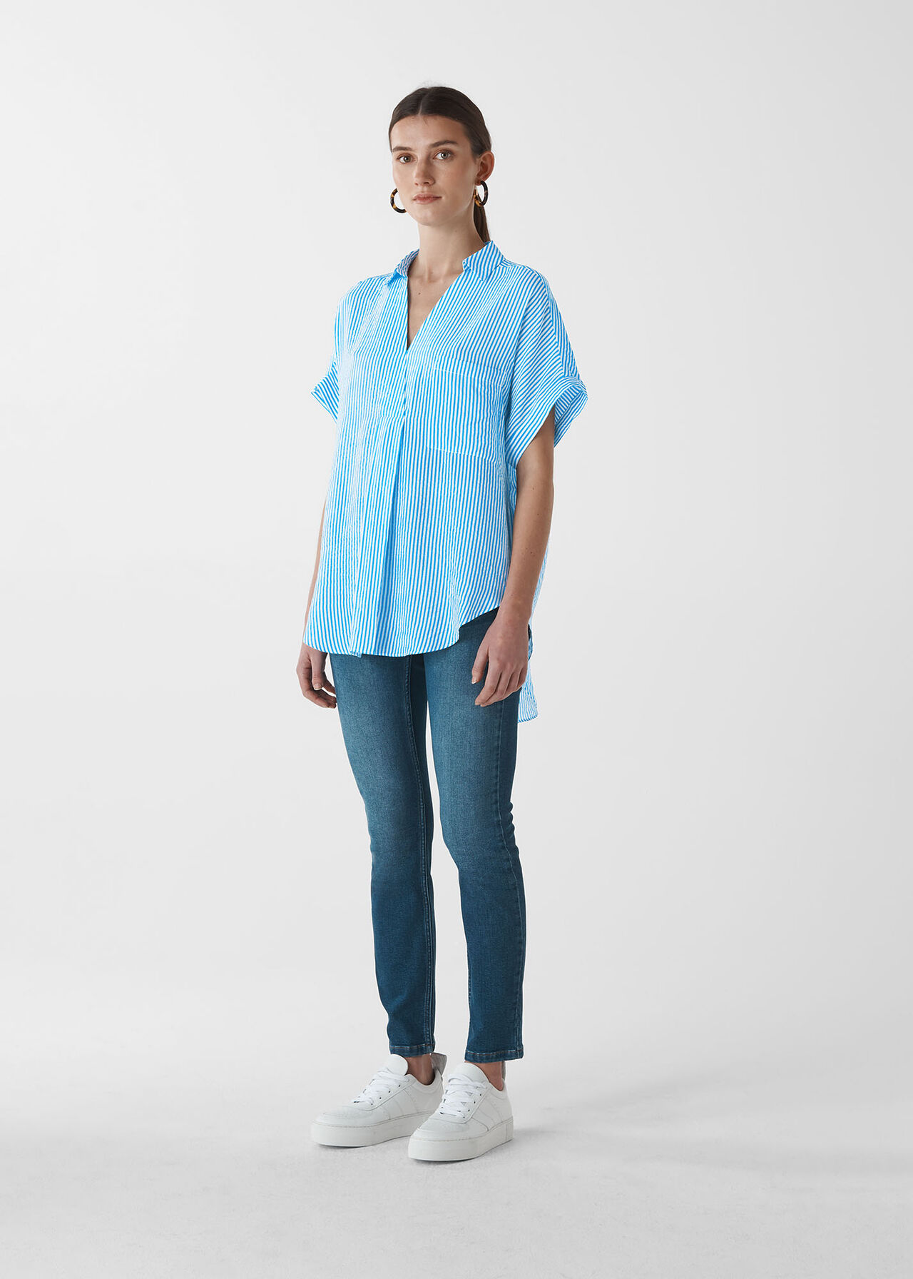 Blue/Multi Lea Mix And Match Shirt | WHISTLES | Whistles UK