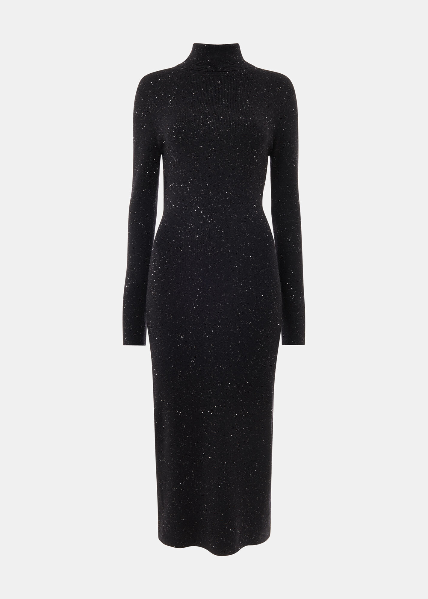 Black Annie Sparkle Roll Neck Dress | WHISTLES