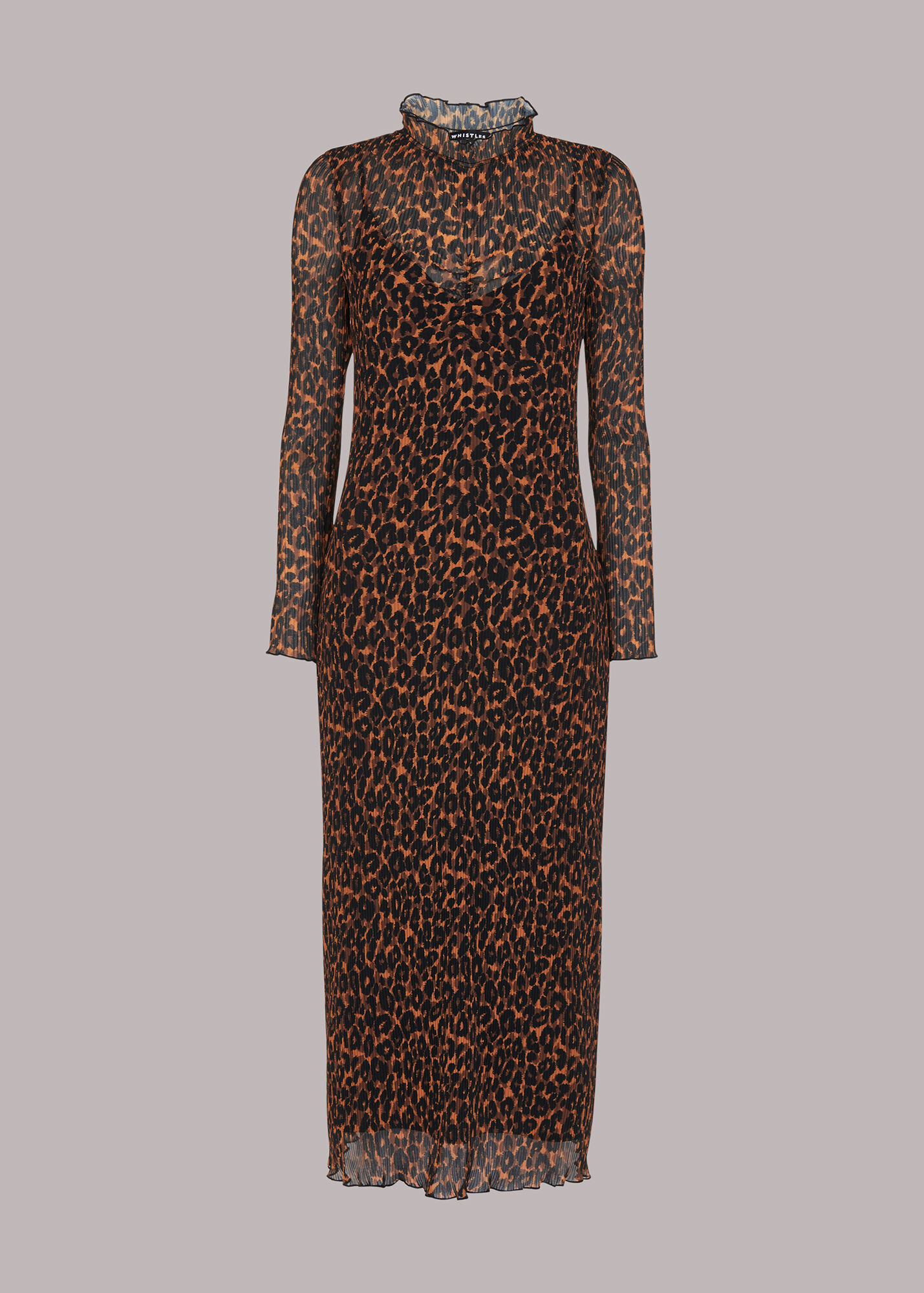 Leopard Plisse Midi Dress | Whistles UK