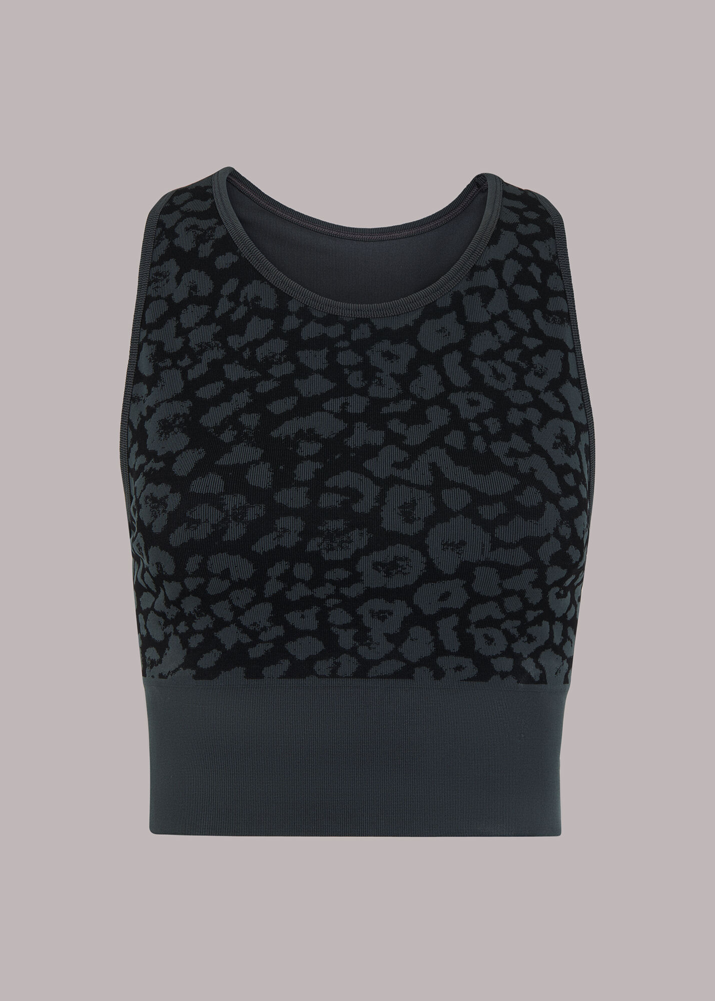 Black/Multi Animal Seamless Sports Bra | WHISTLES | Whistles UK