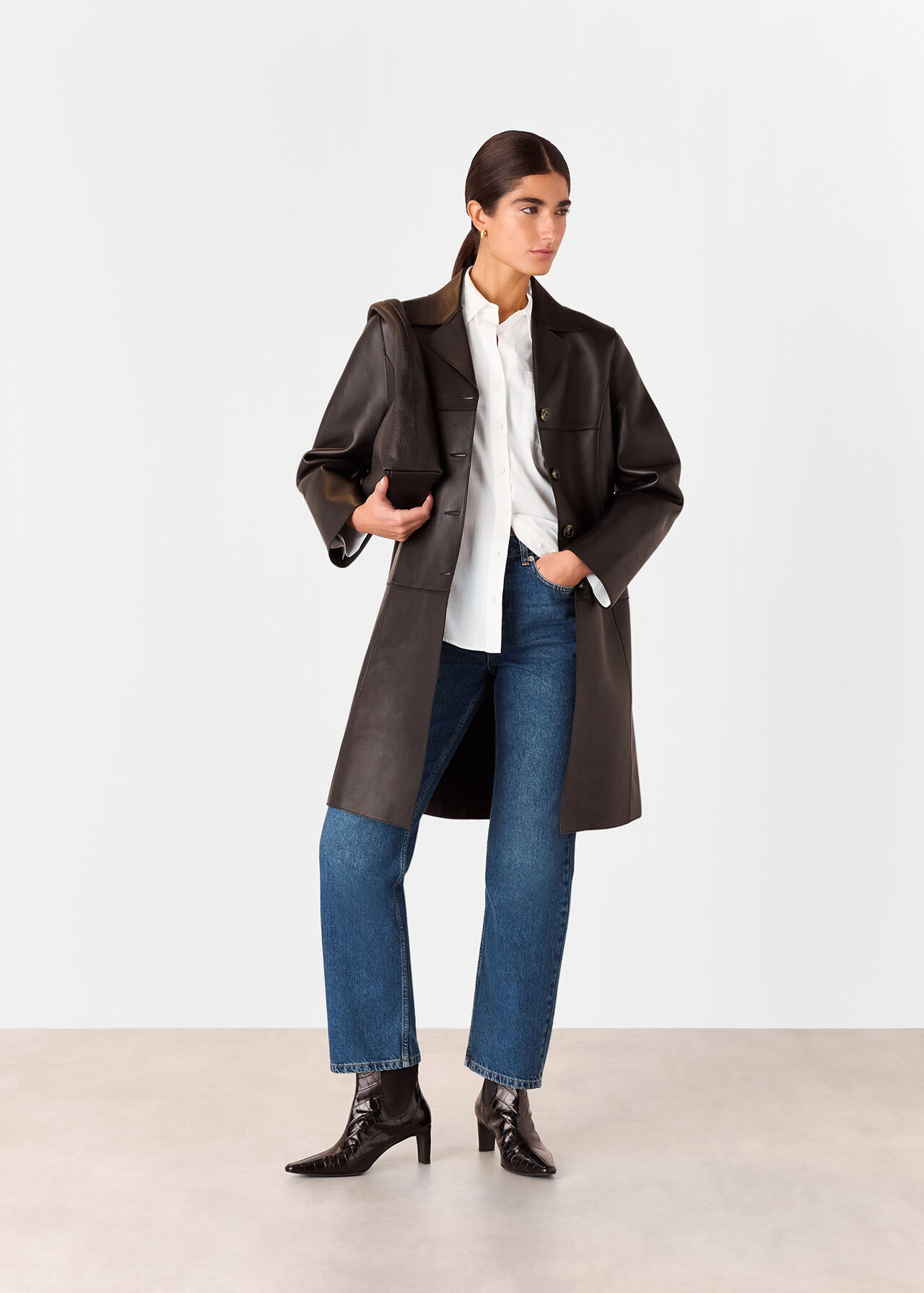 Denim Authentic Column Leg Jean | WHISTLES | Whistles ROW